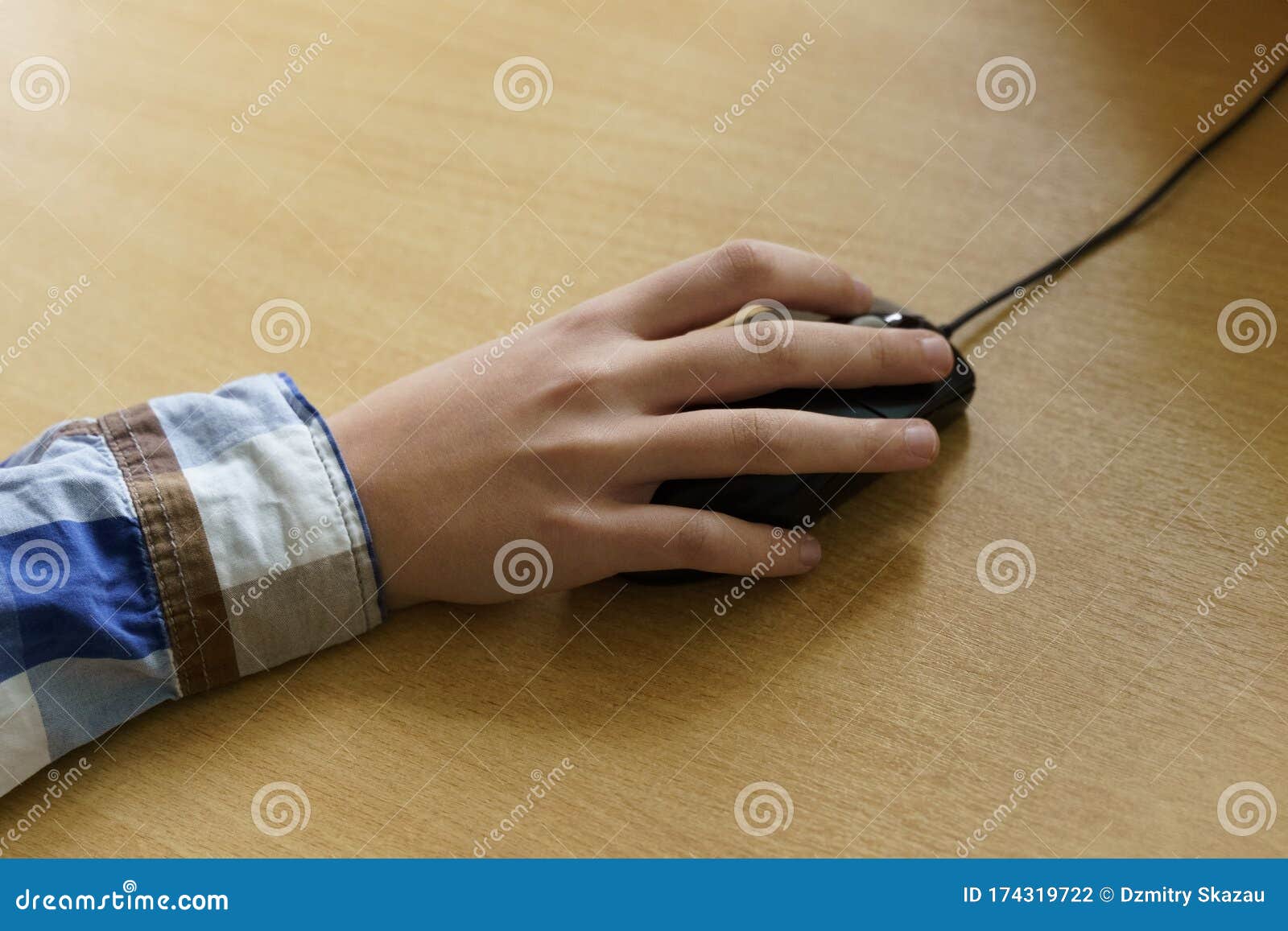 Manipulator Mouse in the Hand of a Child Stock Photo - Image of indoor ...