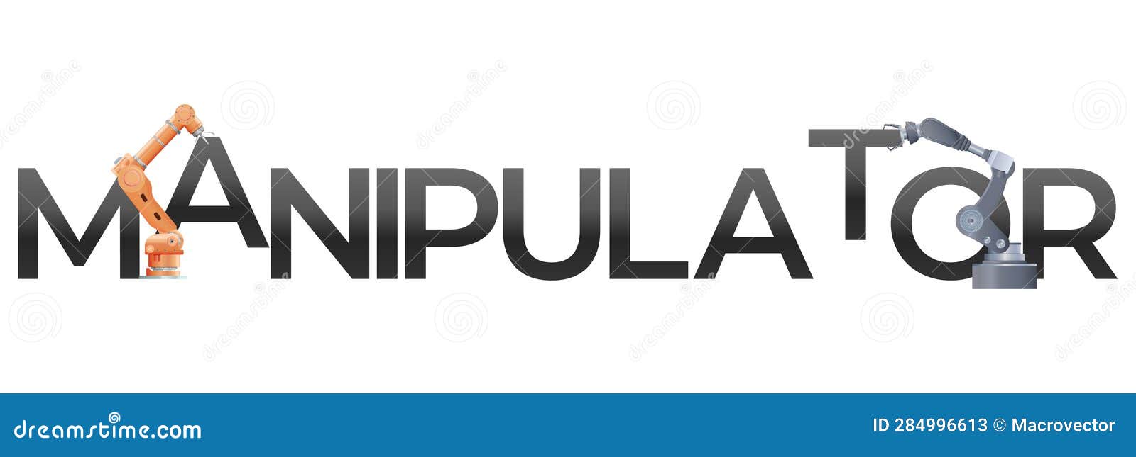 Industrial Manipulators And Microelectronics Cartoon Vector ...