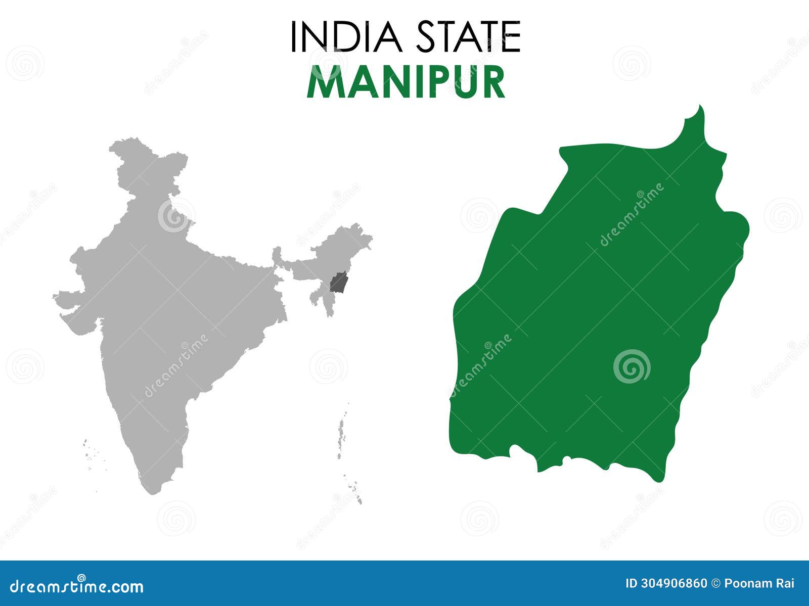 Manipur Map Of Indian State. Manipur Map Vector Illustration. Manipur ...