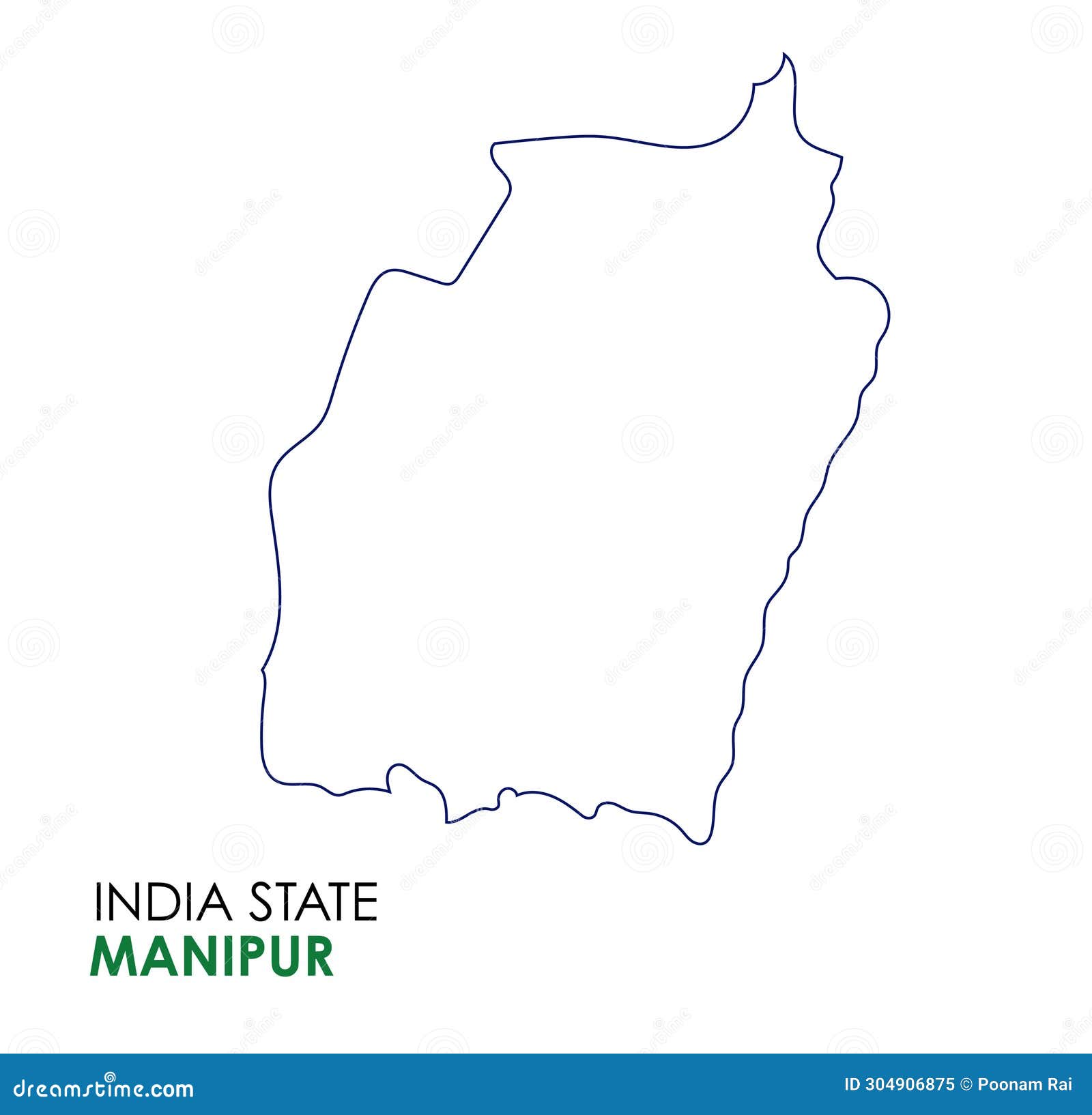 Manipur Map of Indian State. Manipur Map Vector Illustration Stock ...