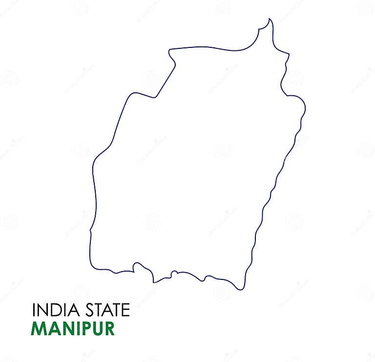 Manipur Map of Indian State. Manipur Map Vector Illustration Stock ...
