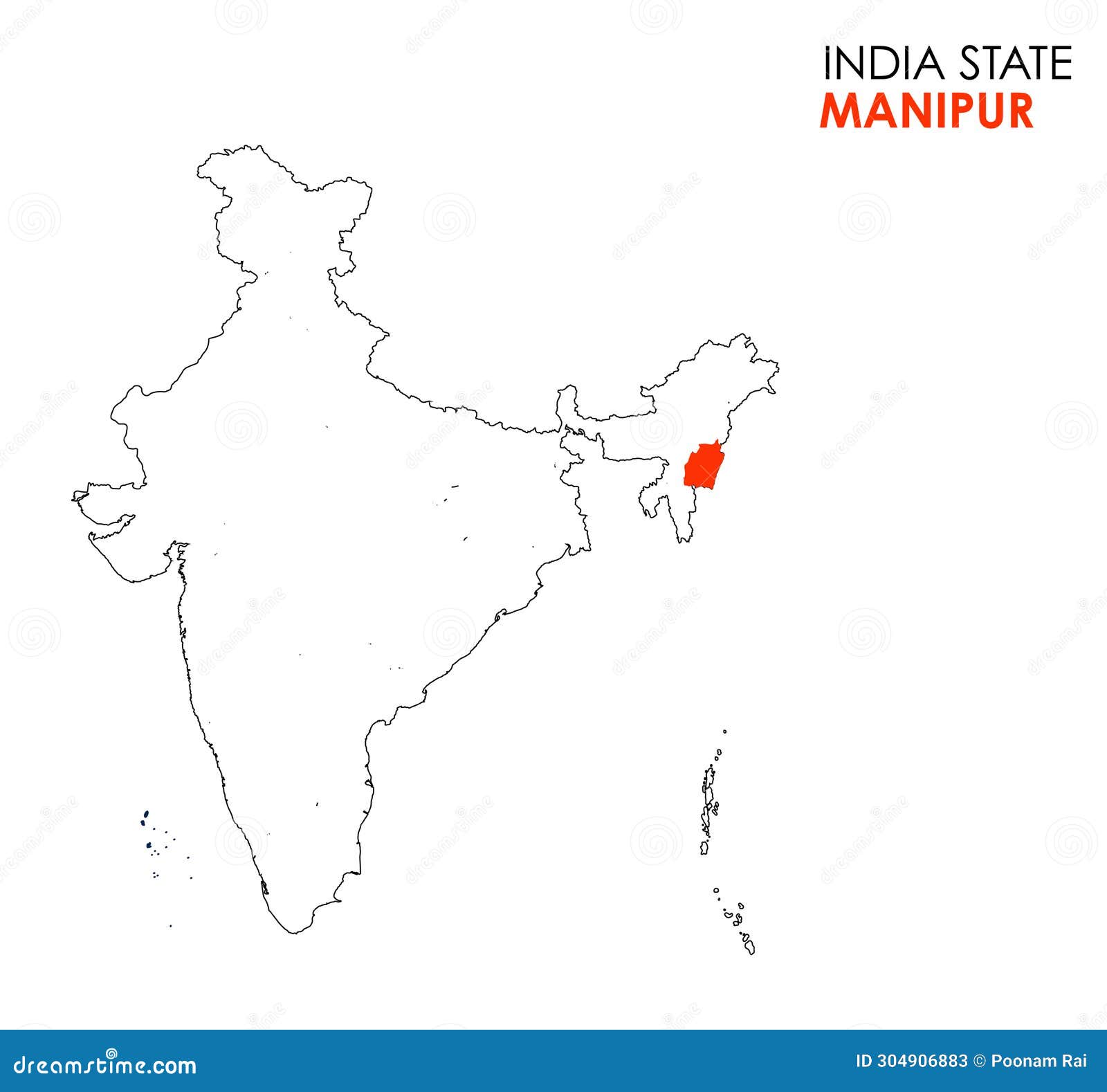 Manipur Map of Indian State. Manipur Map Vector Illustration Stock ...