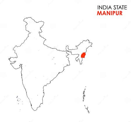 Manipur Map of Indian State. Manipur Map Vector Illustration Stock ...