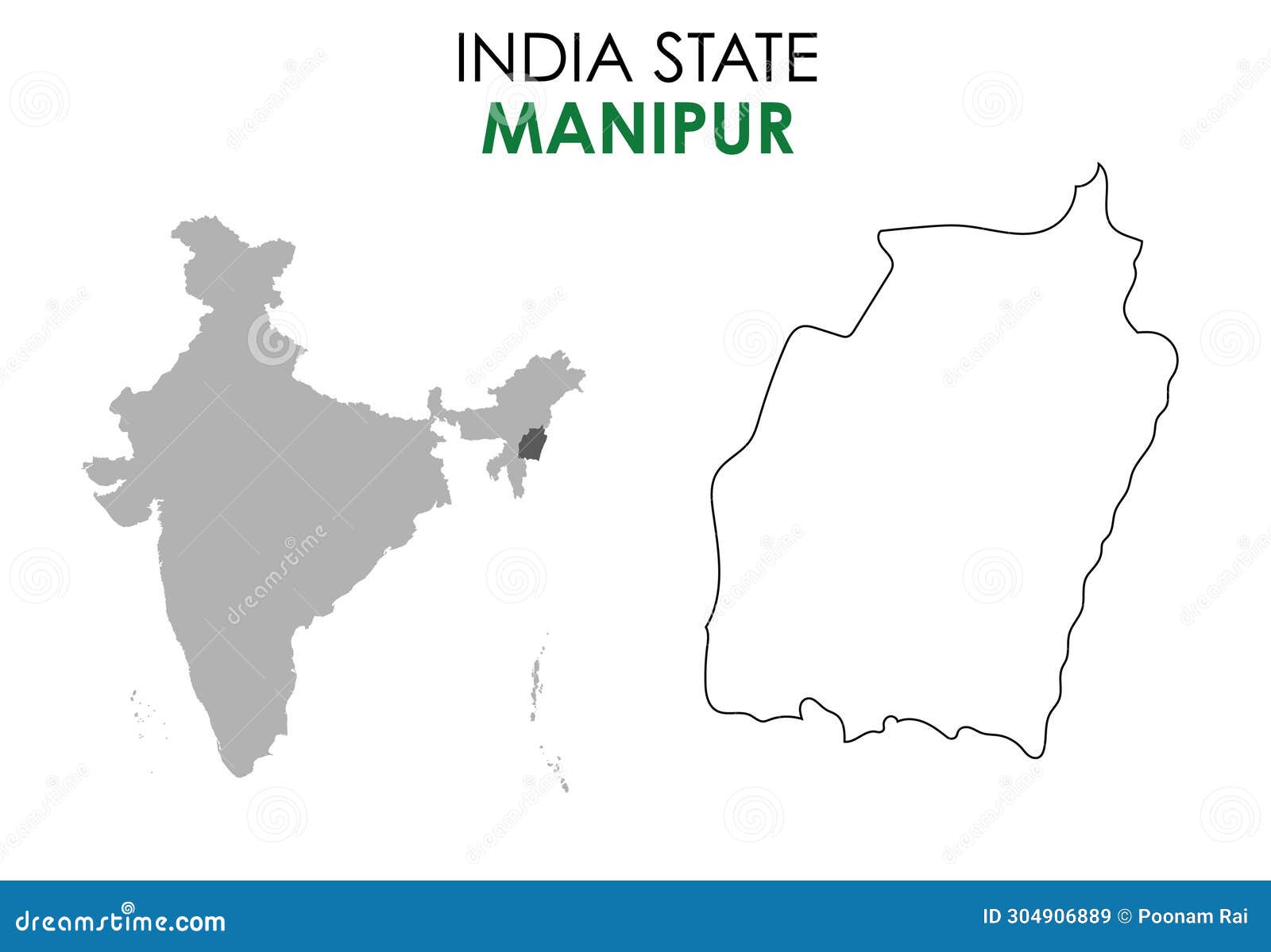 Manipur Map of Indian State. Manipur Map Vector Illustration Stock ...