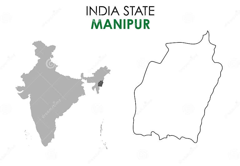 Manipur Map of Indian State. Manipur Map Vector Illustration Stock ...