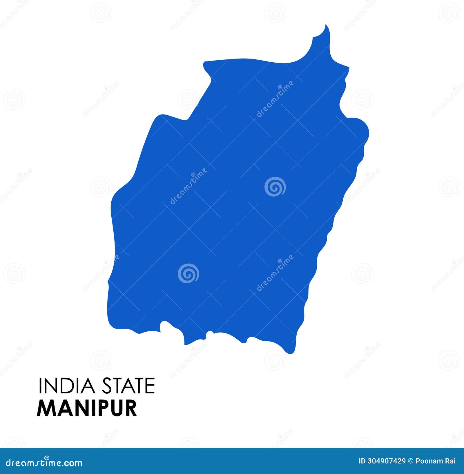 Manipur Map of Indian State. Manipur Map Vector Illustration Stock ...