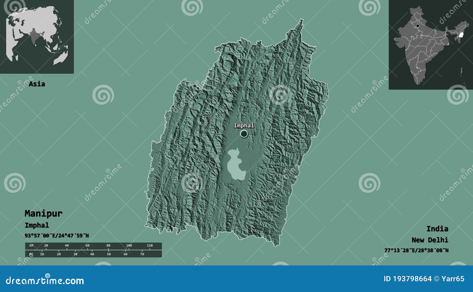 Manipur, State of India,. Previews. Administrative Stock Illustration ...