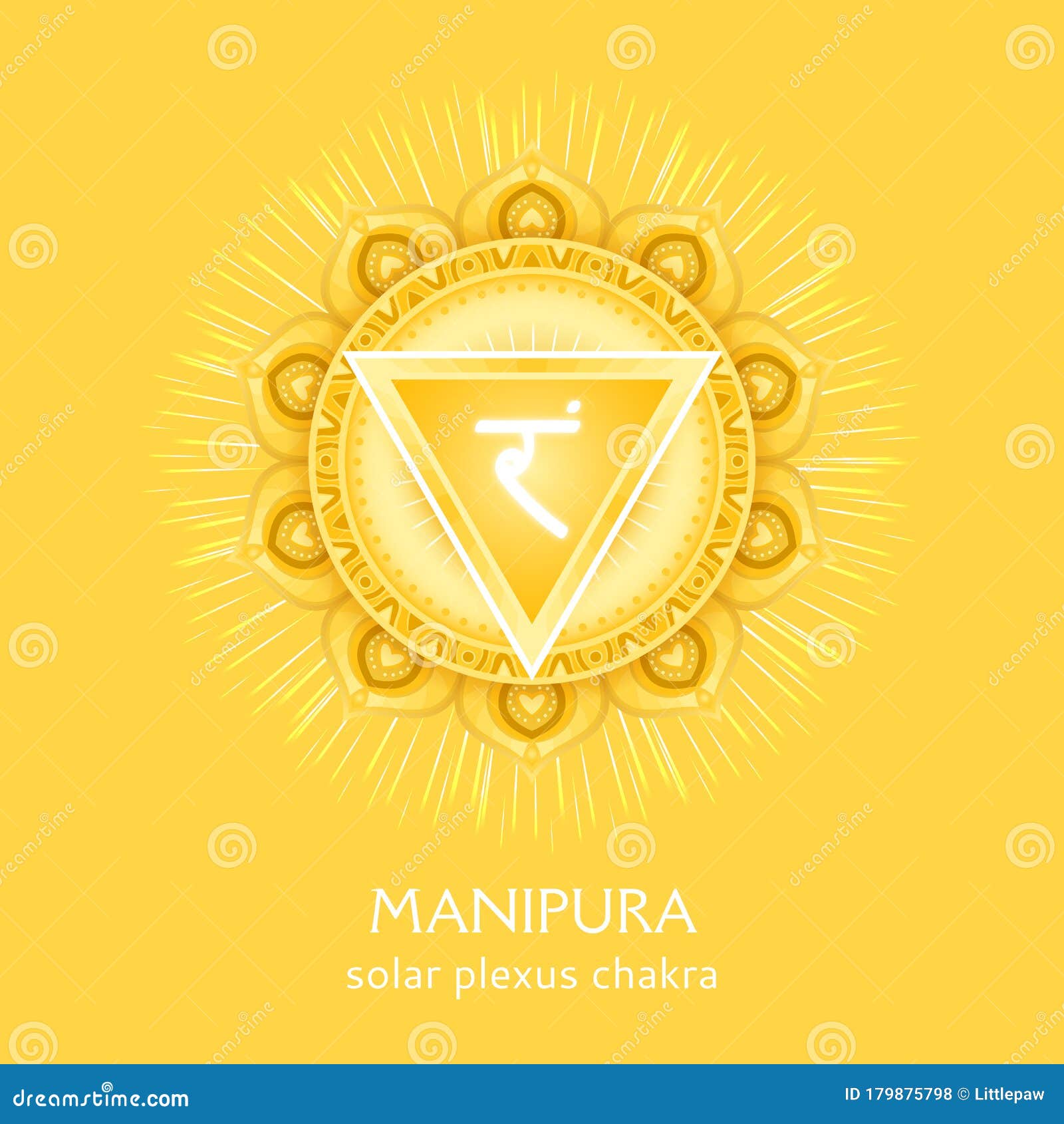 Manipura Solar Plexus Chakra Symbol Colorful Mandala Stock Vector Illustration Of Sign