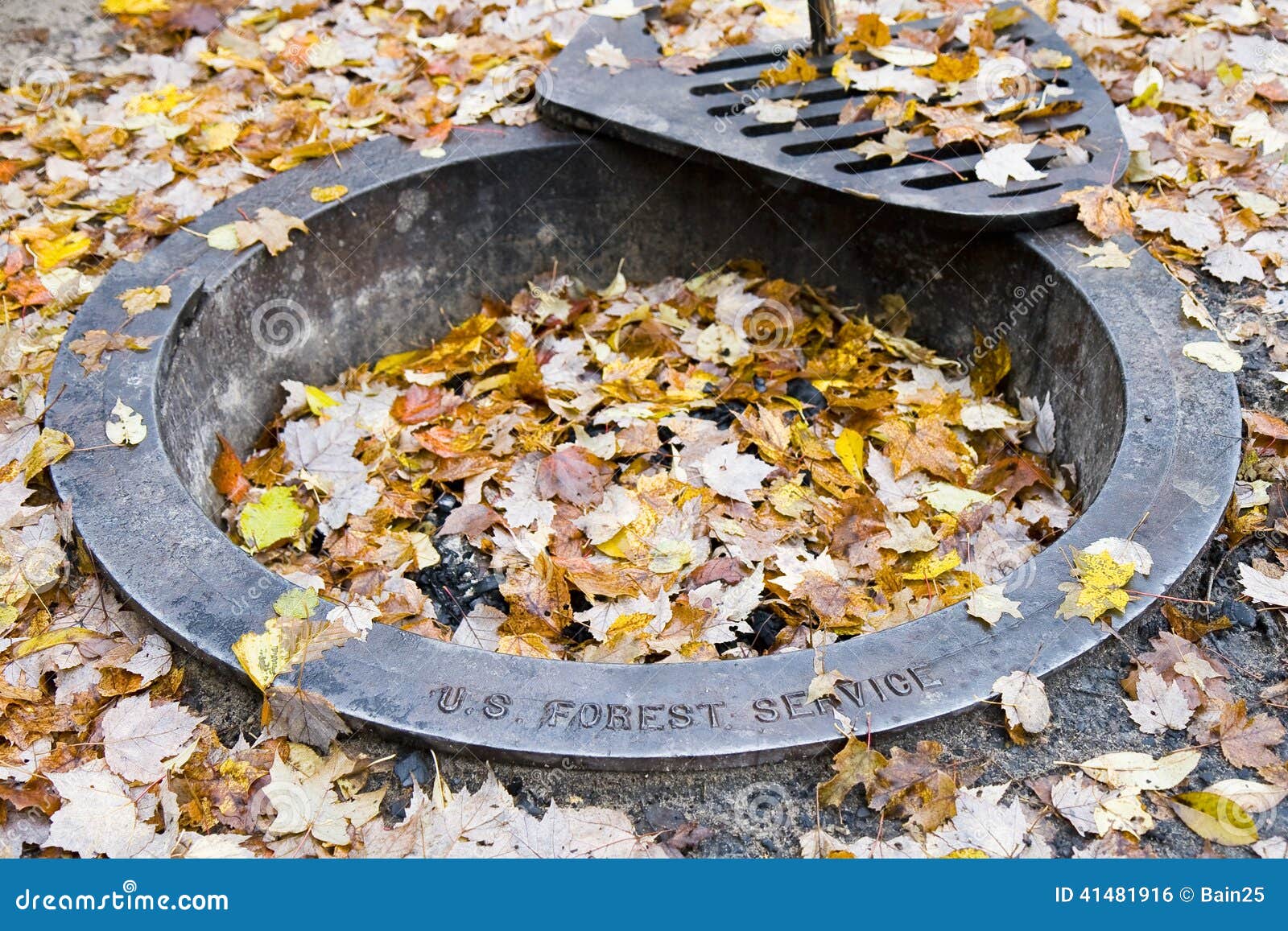 Manistee National Forest Fire Ring Stock Photo - Image of michigan ...