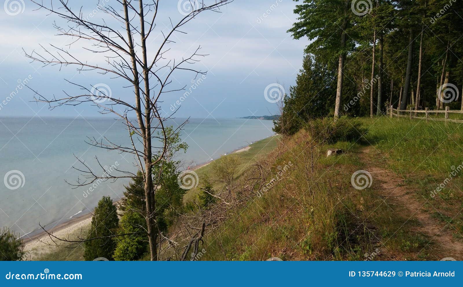 Manistee Park View of Lake Michigan Stock Image - Image of michigan ...