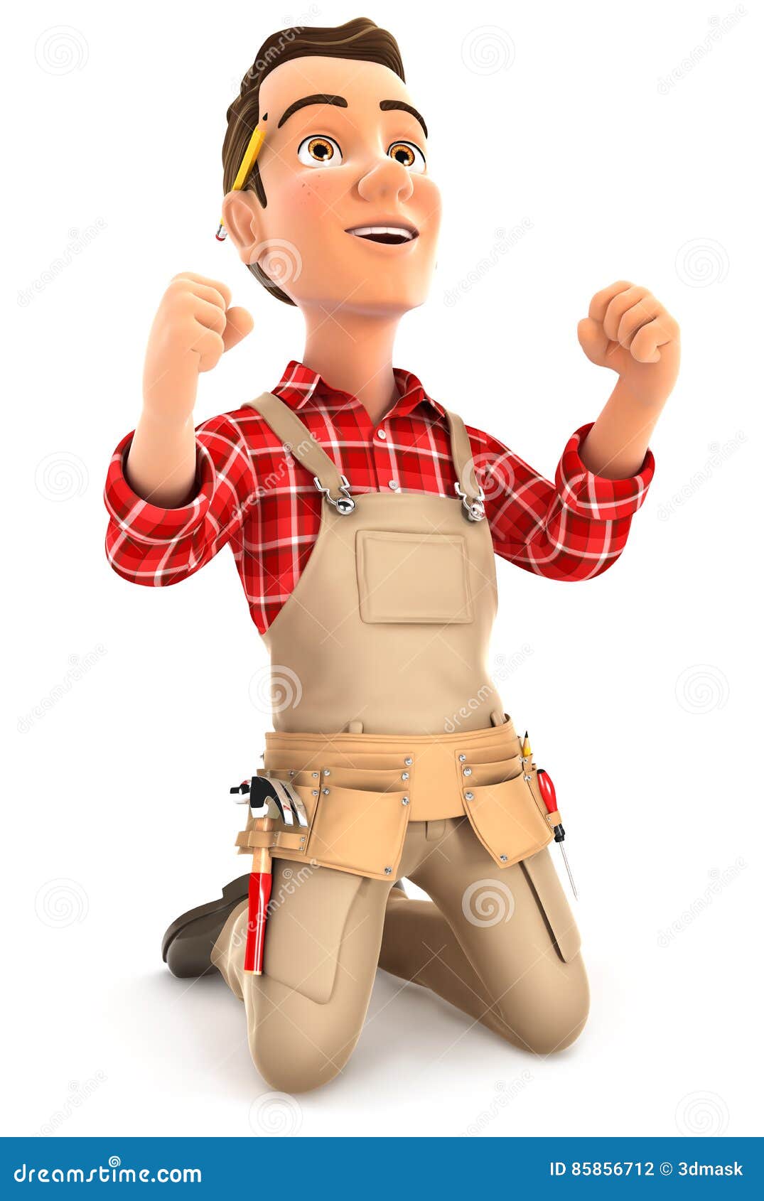 Manitas Acertada 3d En Sus Rodillas Stock de ilustración - Ilustración ...