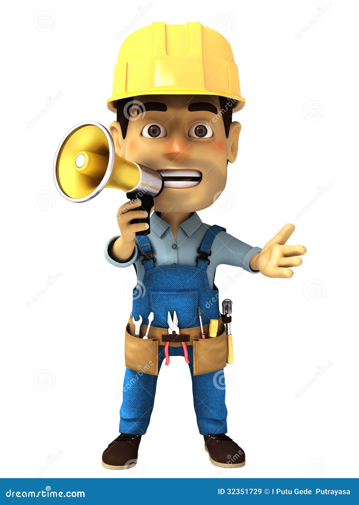 Manitas 3d con el megáfono stock de ilustración. Ilustración de ...