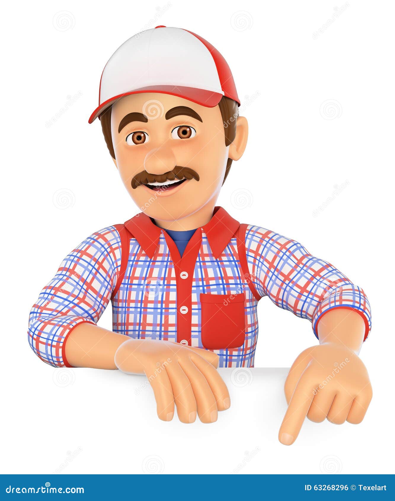 Manitas 3D Que Señala Abajo Espacio En Blanco Stock de ilustración ...