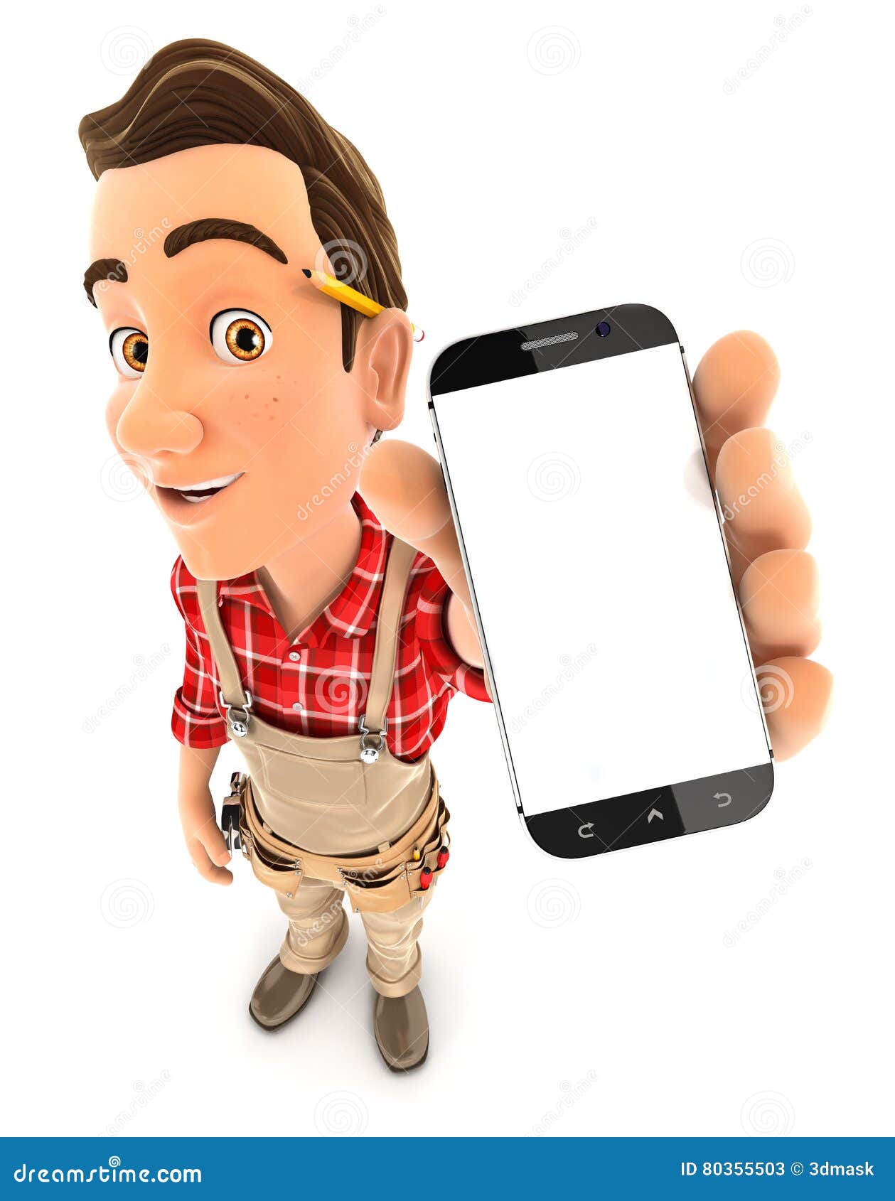 Manitas 3d Que Sostiene Smartphone Stock de ilustración - Ilustración ...