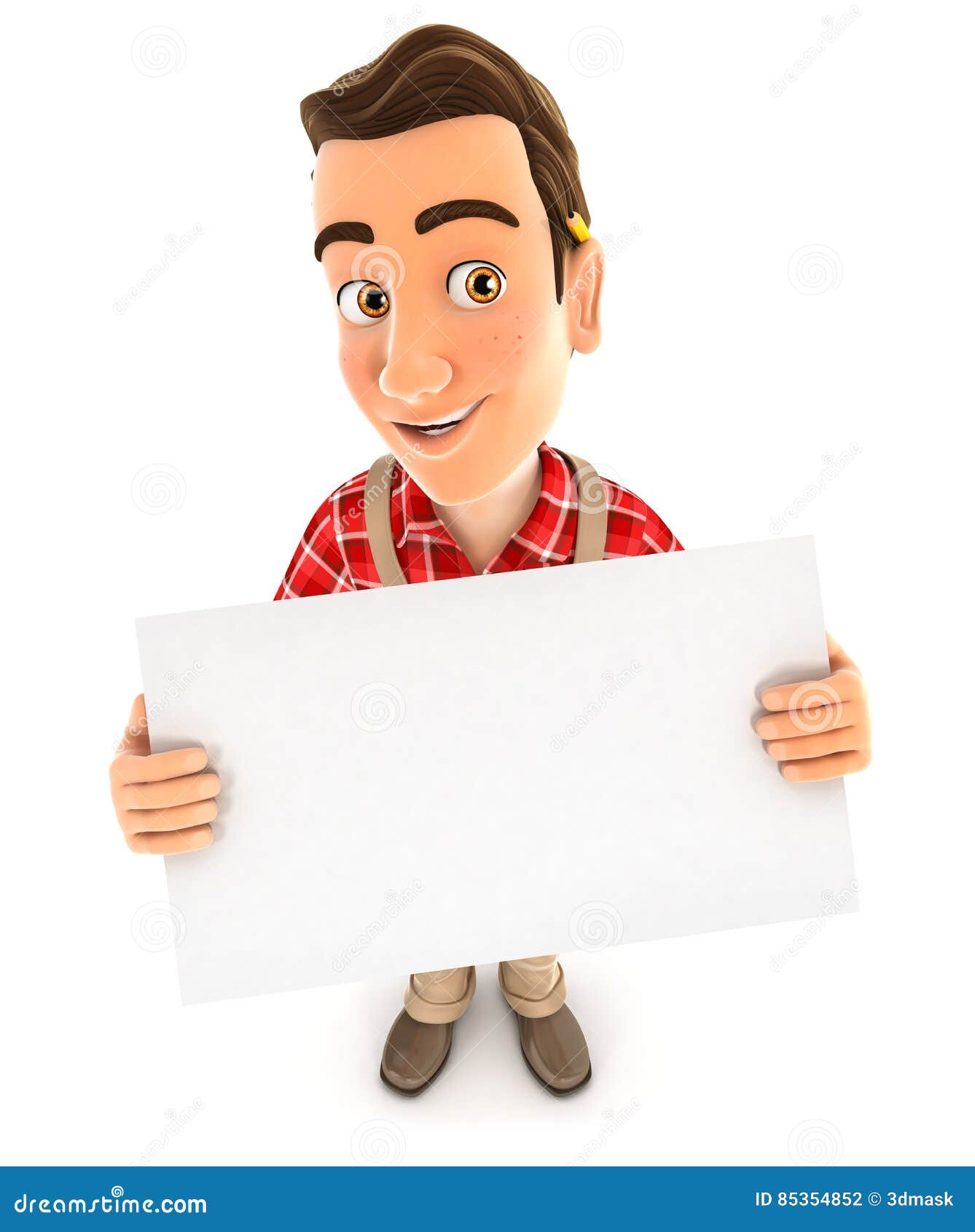 Manitas 3d Que Sostiene Una Cartelera Stock de ilustración ...