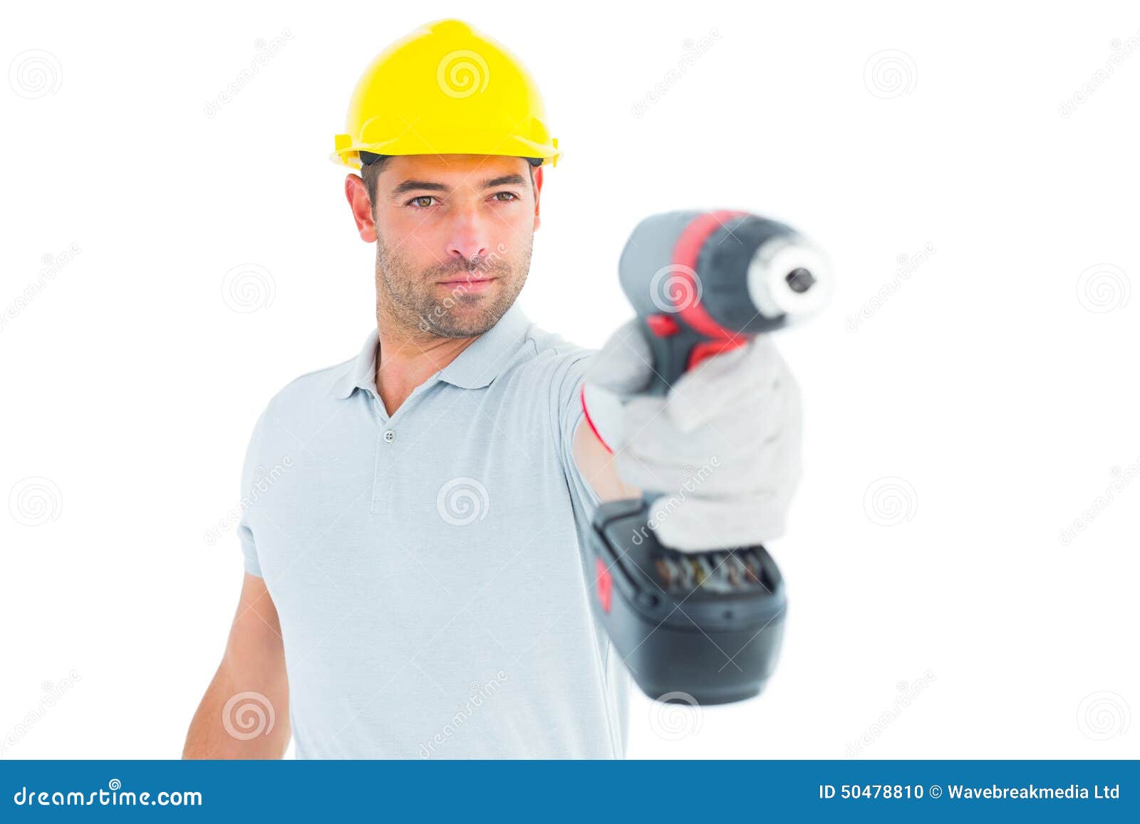 Manitas Que Usa El Taladro De Potencia Foto de archivo - Imagen de ...