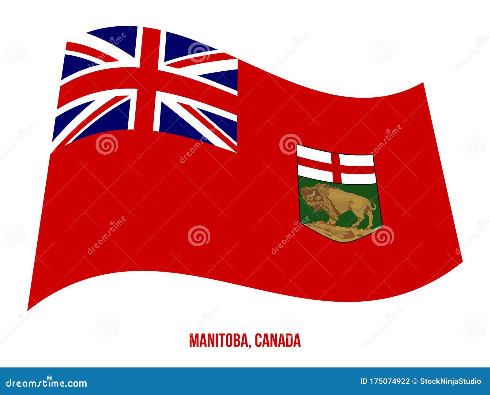 Manitoba Flag Waving Vector Illustration on White Background. Provinces ...