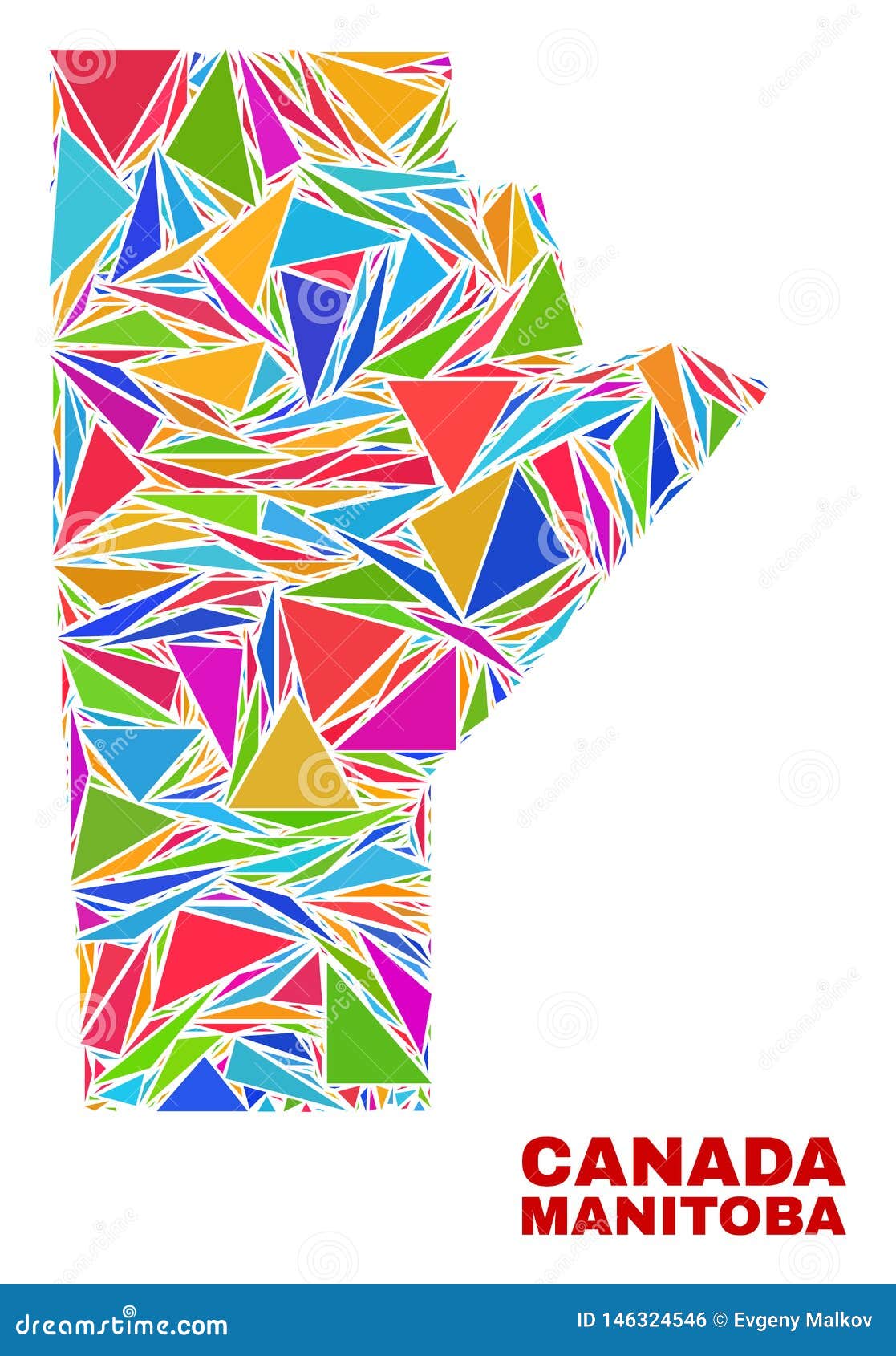 Manitoba Province Map - Mosaic of Color Triangles Stock Vector ...