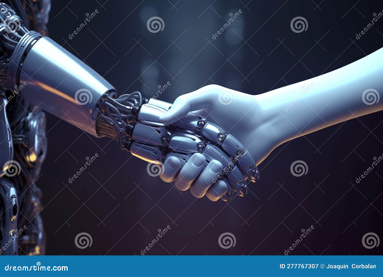 Mankind Shake Hands with Artificial Intelligences, Handshake Metaphor ...