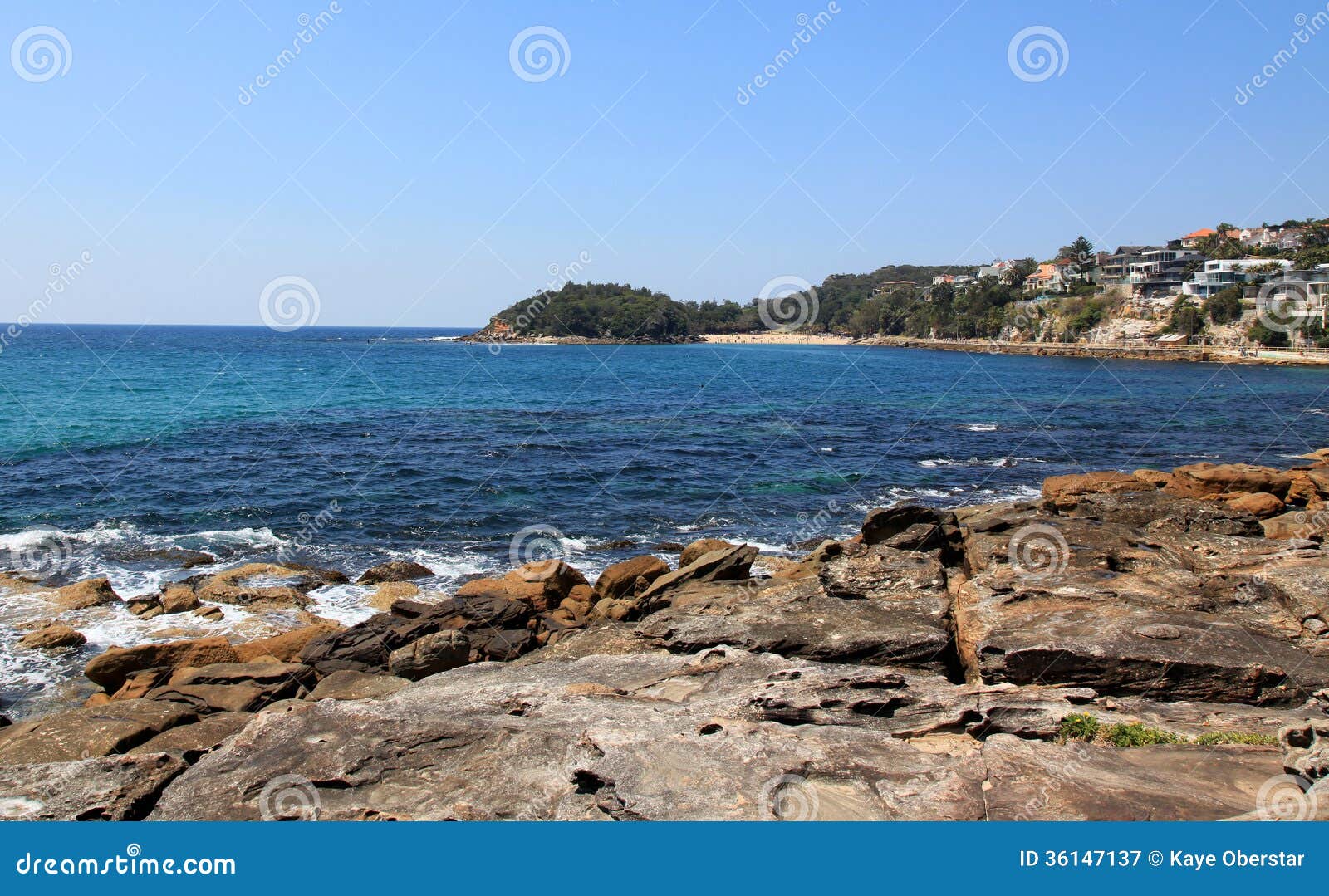 Manley Beach and North Head Stock Image - Image of national, sydney ...