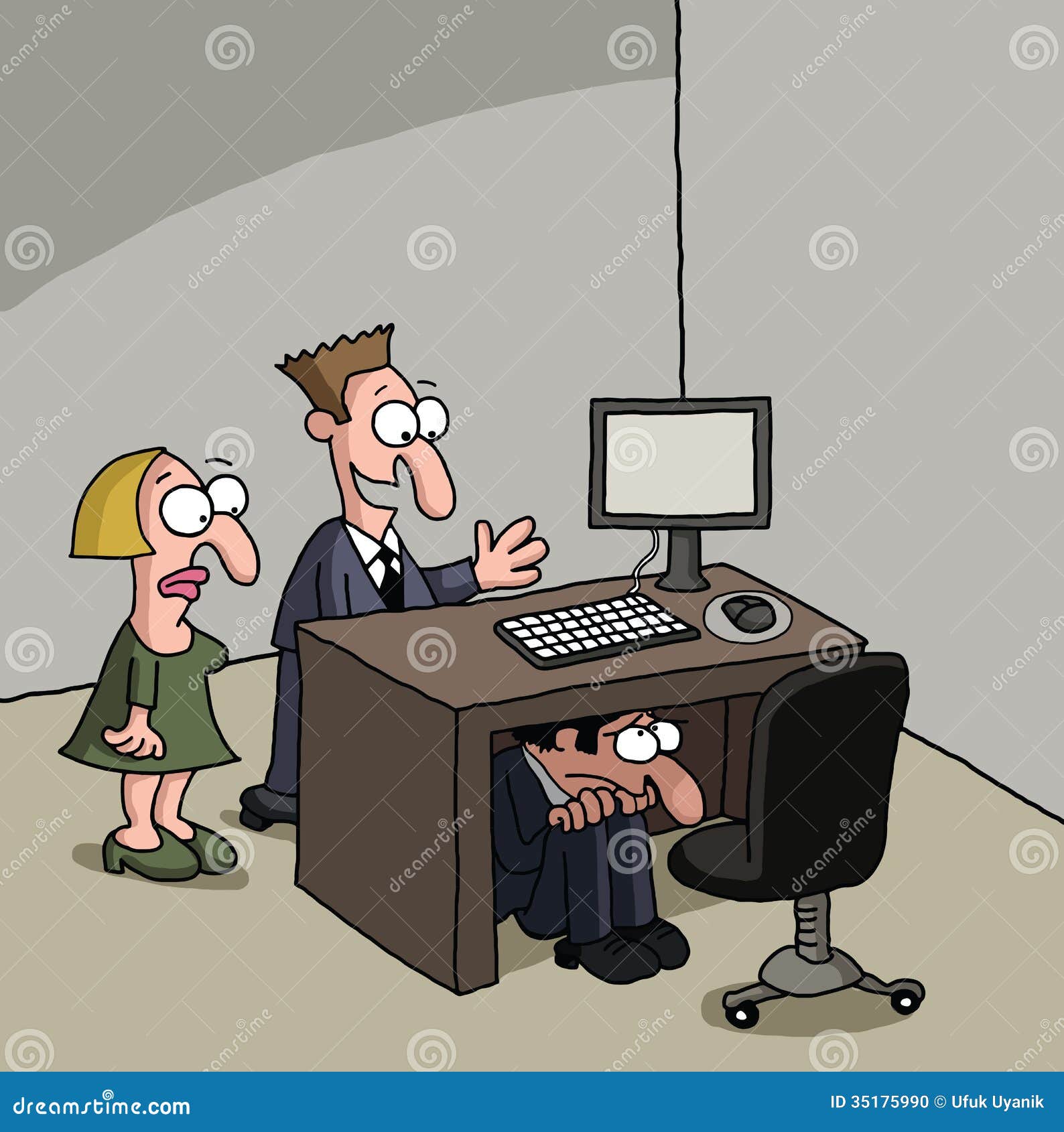 Manlig ny kontorsarbetare stock illustrationer. Illustration av företag ...