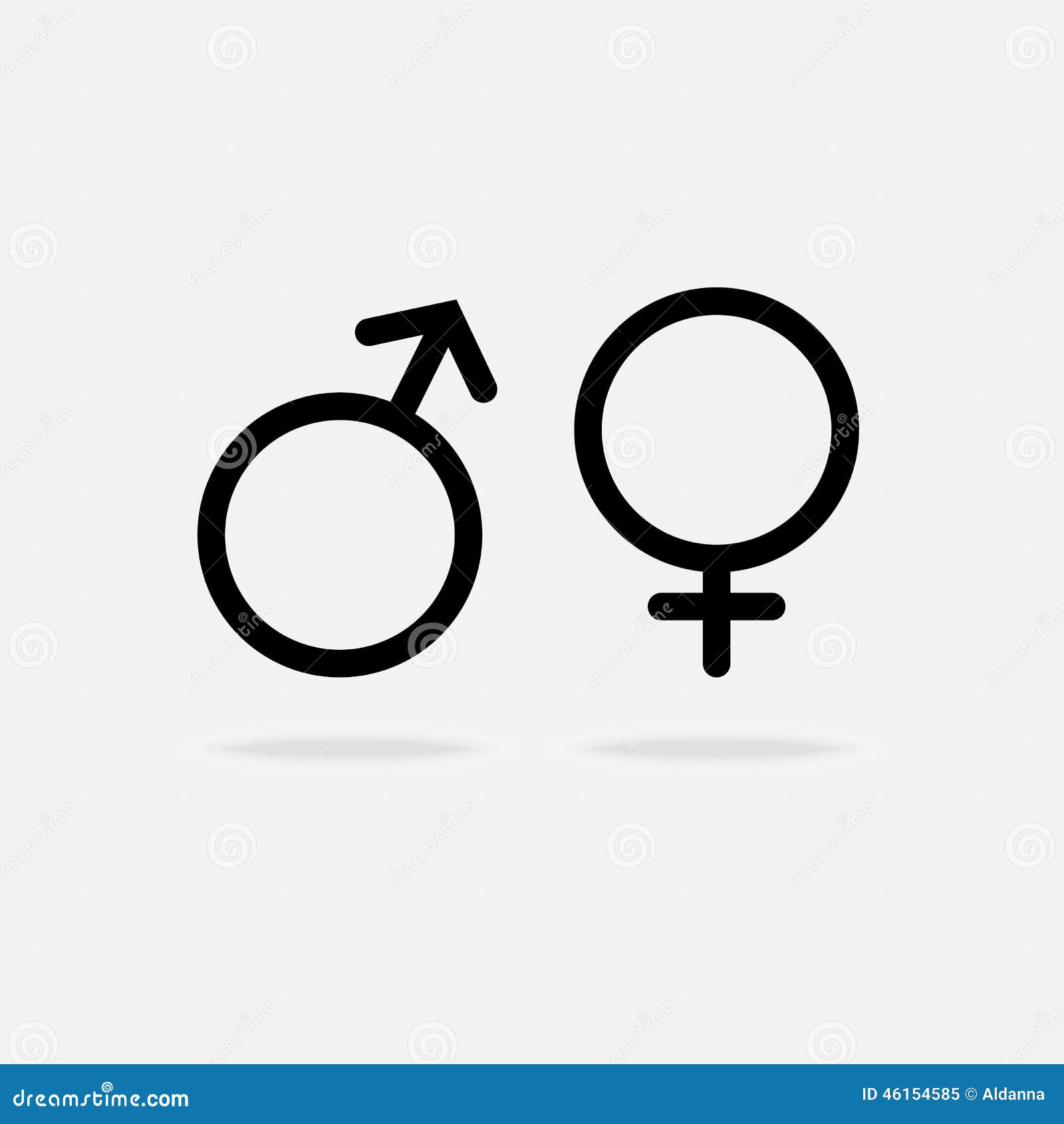 Manlig och kvinnlig symbol vektor illustrationer. Illustration av genus ...