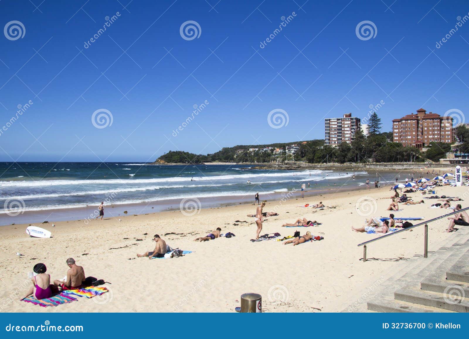 Manly Beach Sydney Australia March 13th People Relaxing On The