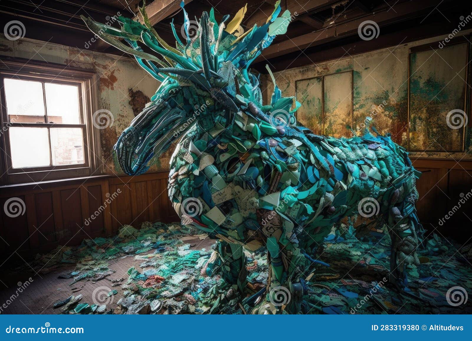 Manmade Installation of Unique Sculptures Made from Recycled Materials ...