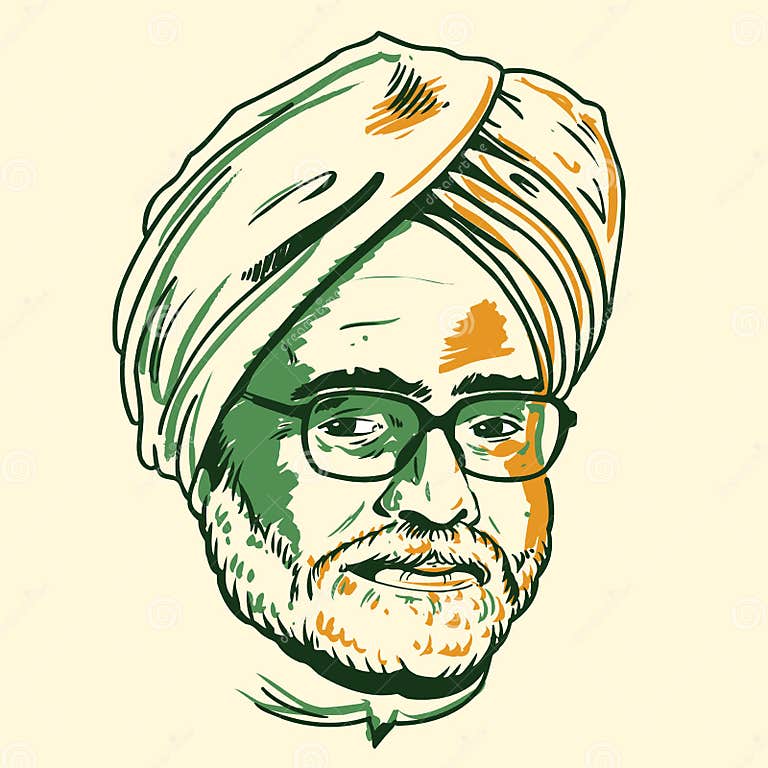 Manmohan Singh portrait editorial image. Illustration of face - 10228055