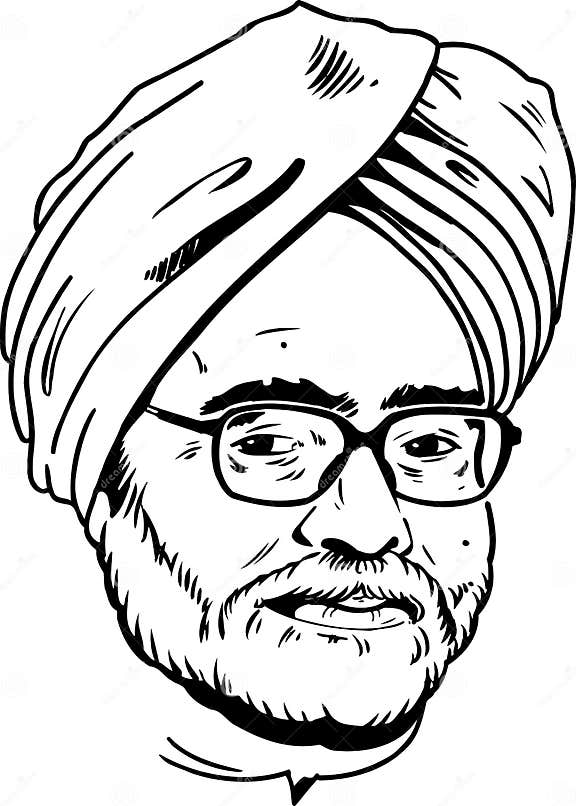 Manmohan Singh Portrait - Black and White Version Editorial Photography ...