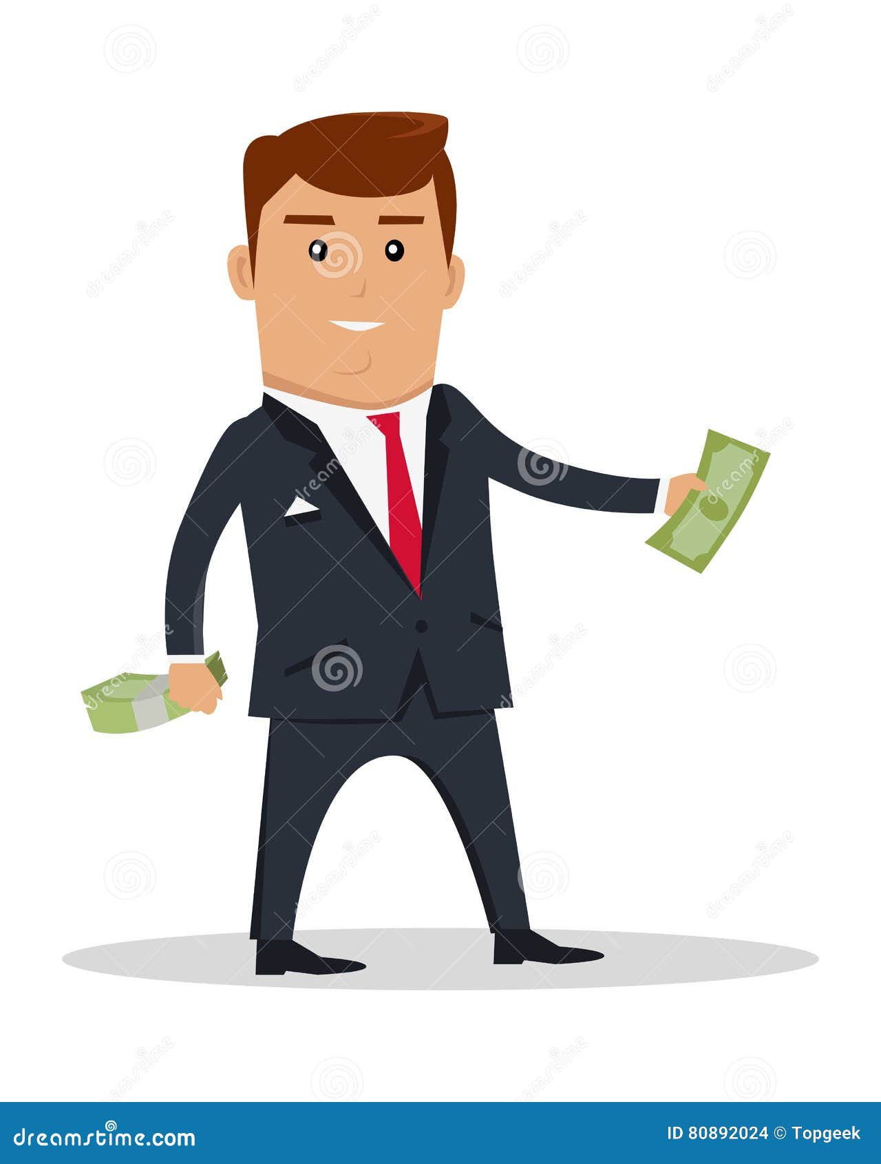 Mann-Charakter Mit Geld-Vektor-Illustration Vektor Abbildung ...