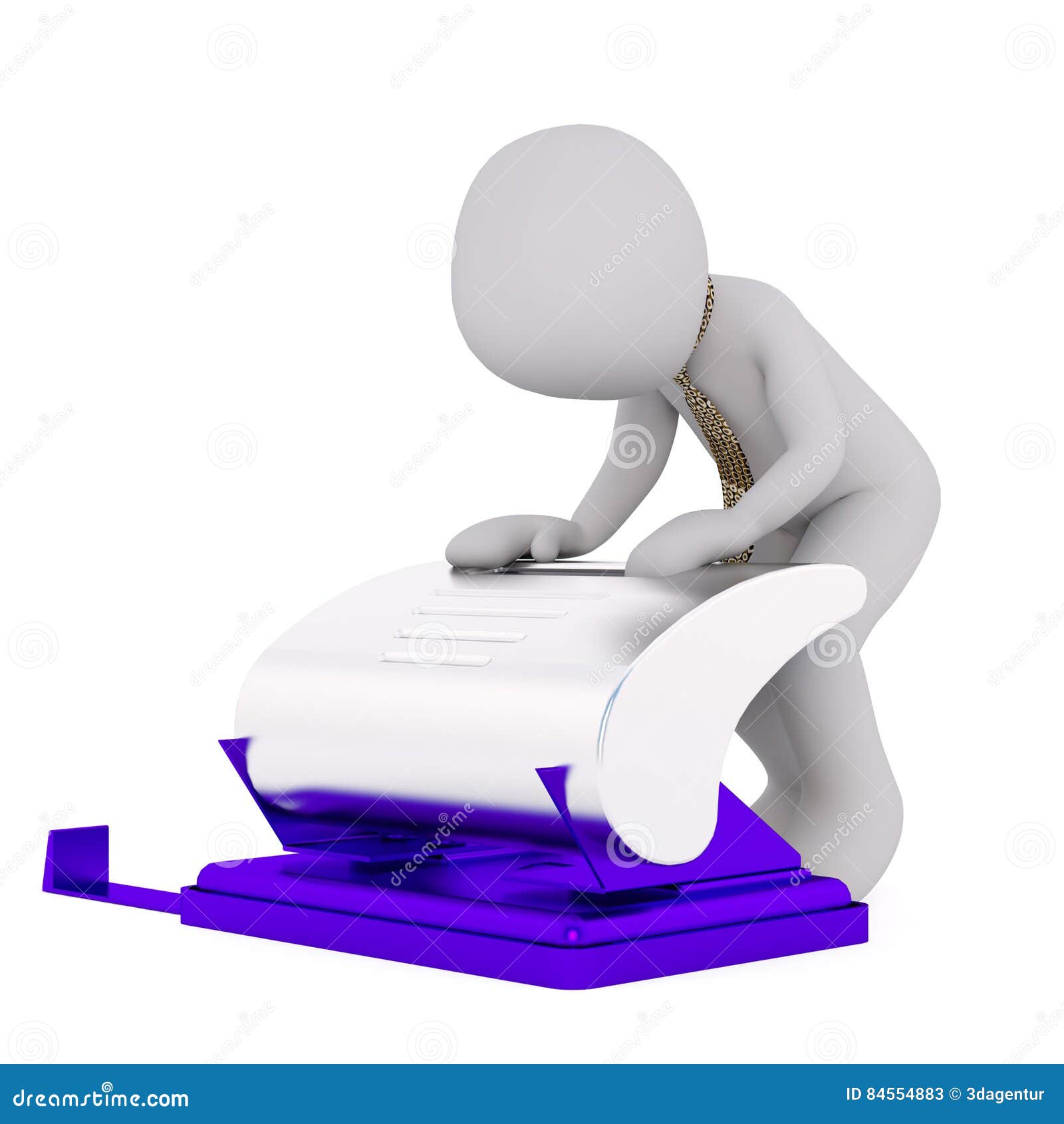 Mann 3D, Der Locher Verwendet Stock Abbildung - Illustration von mann ...