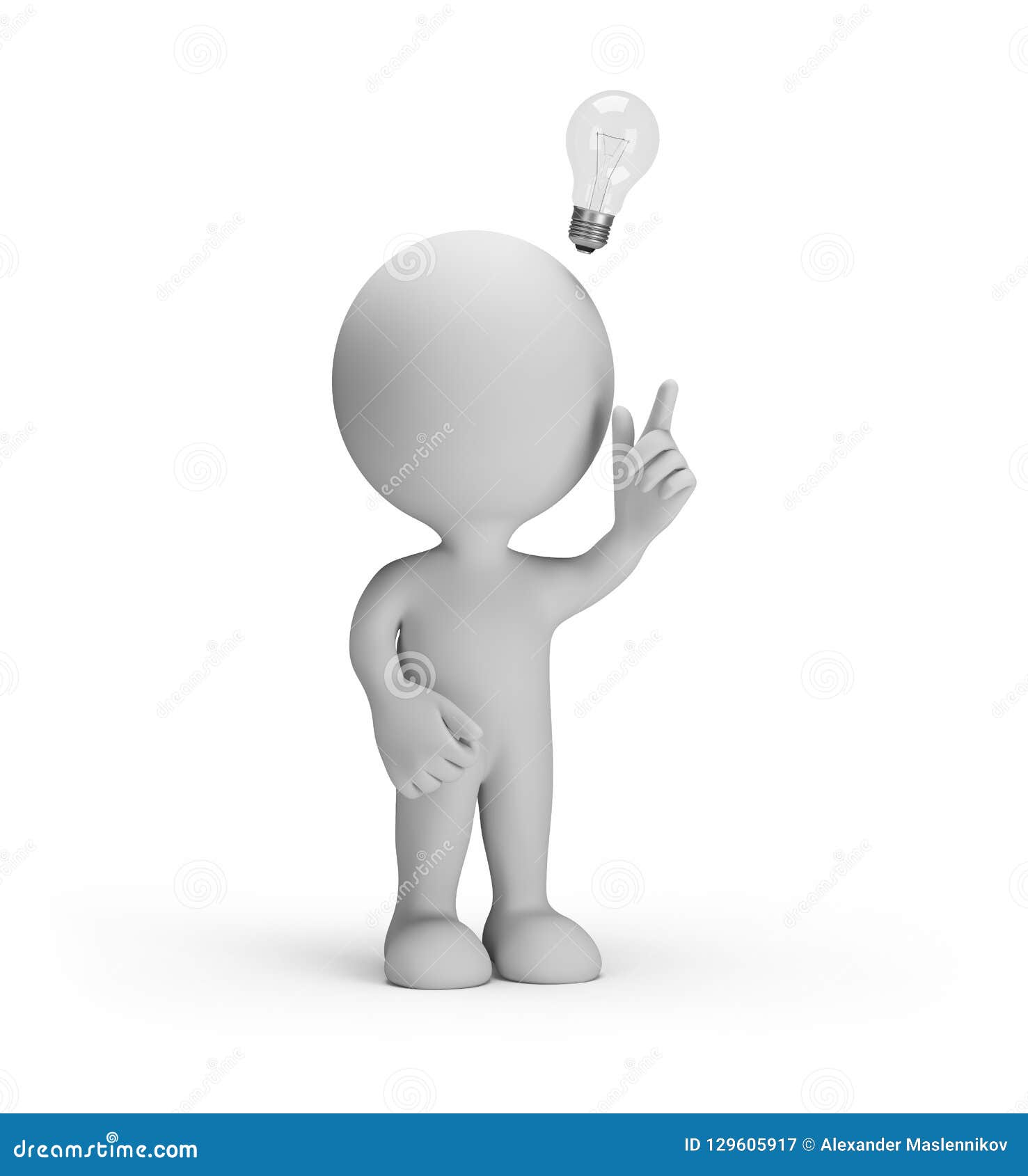 Mann 3d erhielt eine Idee stock abbildung. Illustration von konzept ...