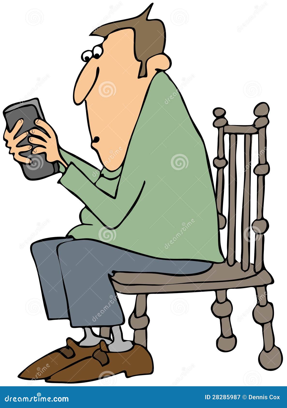 Mann, Der Auf Einem Mobiltelefon Texting Ist Stock Abbildung ...