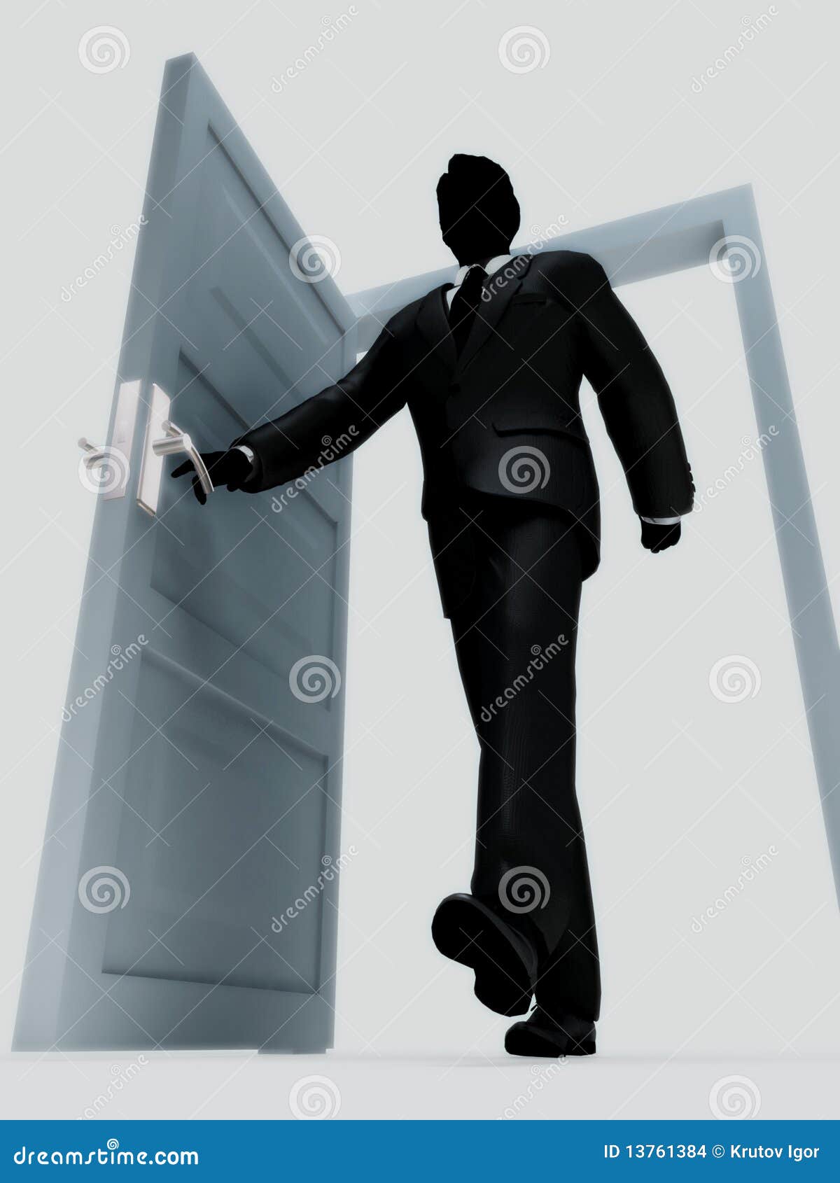 Mann, Der Durch Eine Tür Geht Stock Abbildung - Illustration von ...