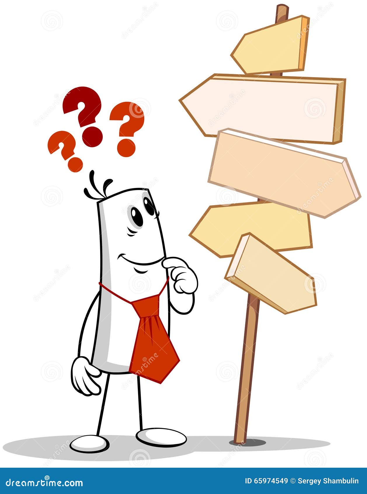 Mann, Der Einen Wegweiser Betrachtet Vektor Abbildung - Illustration ...