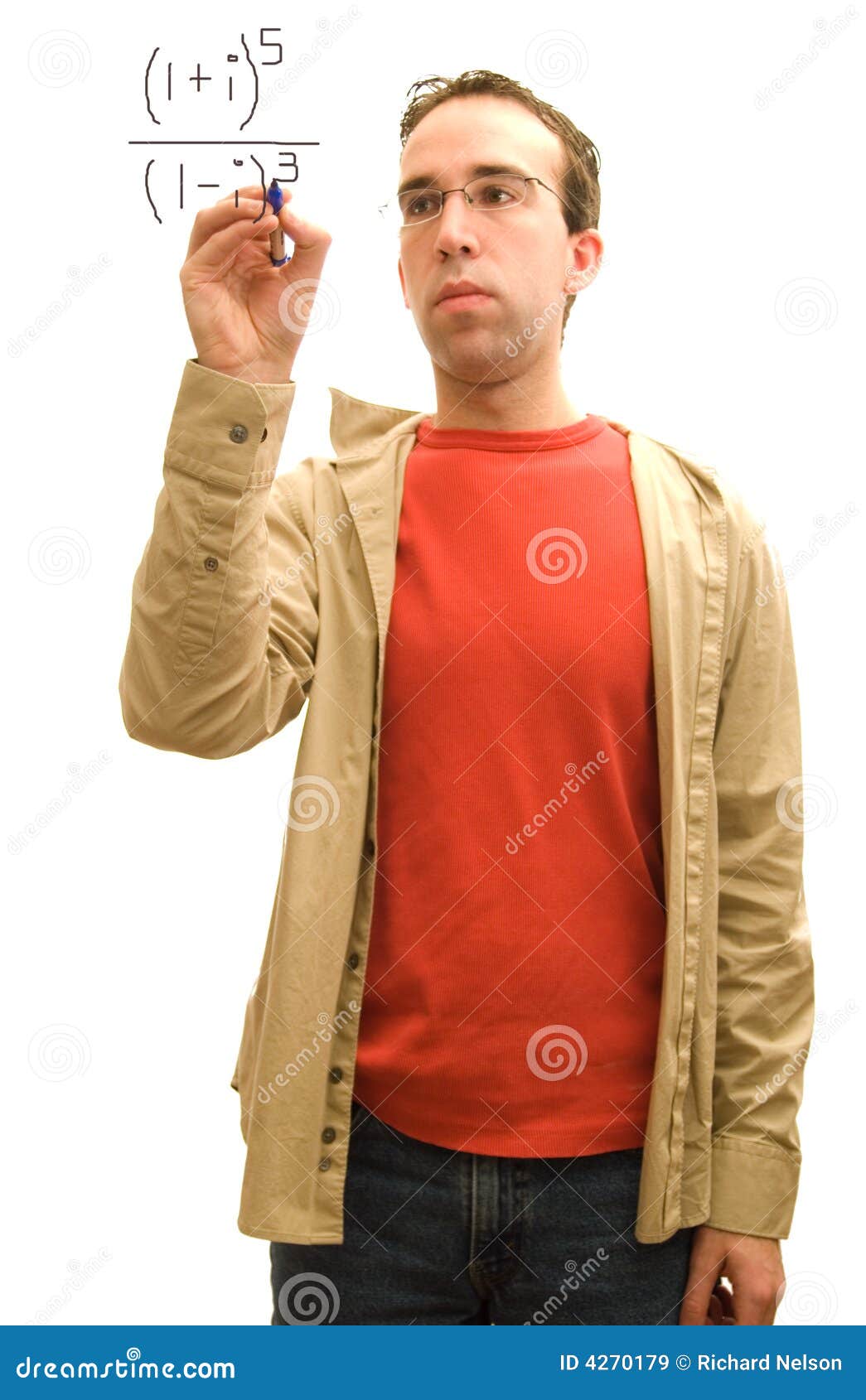 Mann, der Mathe tut stockbild. Bild von schreiben, kerl - 4270179