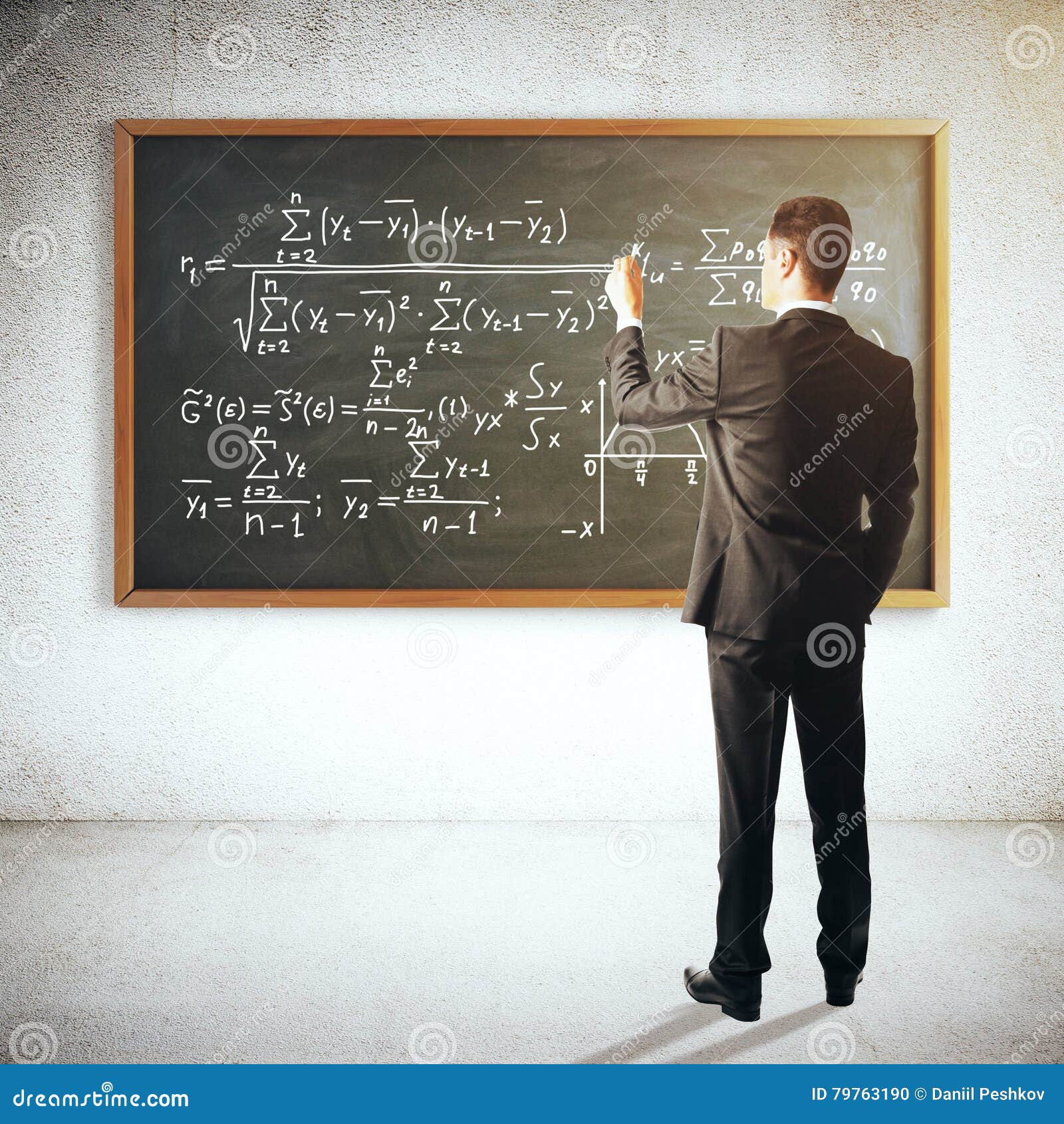 Mann, Der Mathematische Formeln Schreibt Stock Abbildung - Illustration ...