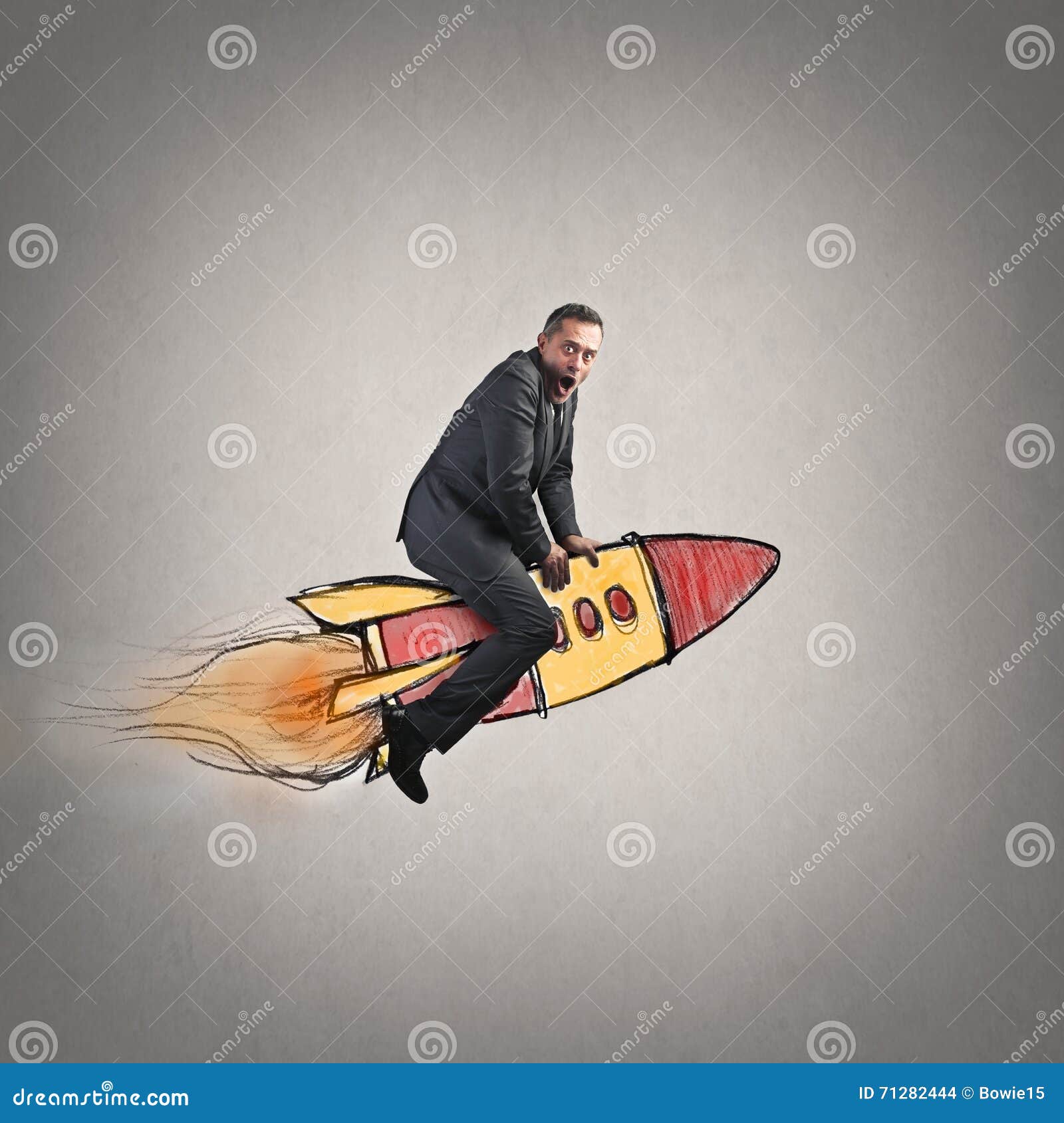 Mann in der Rakete stockfoto. Bild von hintergrund, aufgabe - 71282444