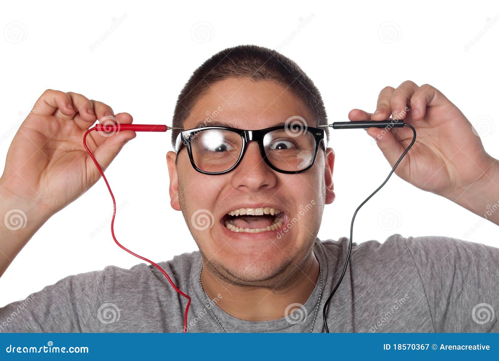 Mann, der sich entsetzt stockbild. Bild von elektrisch - 18570367