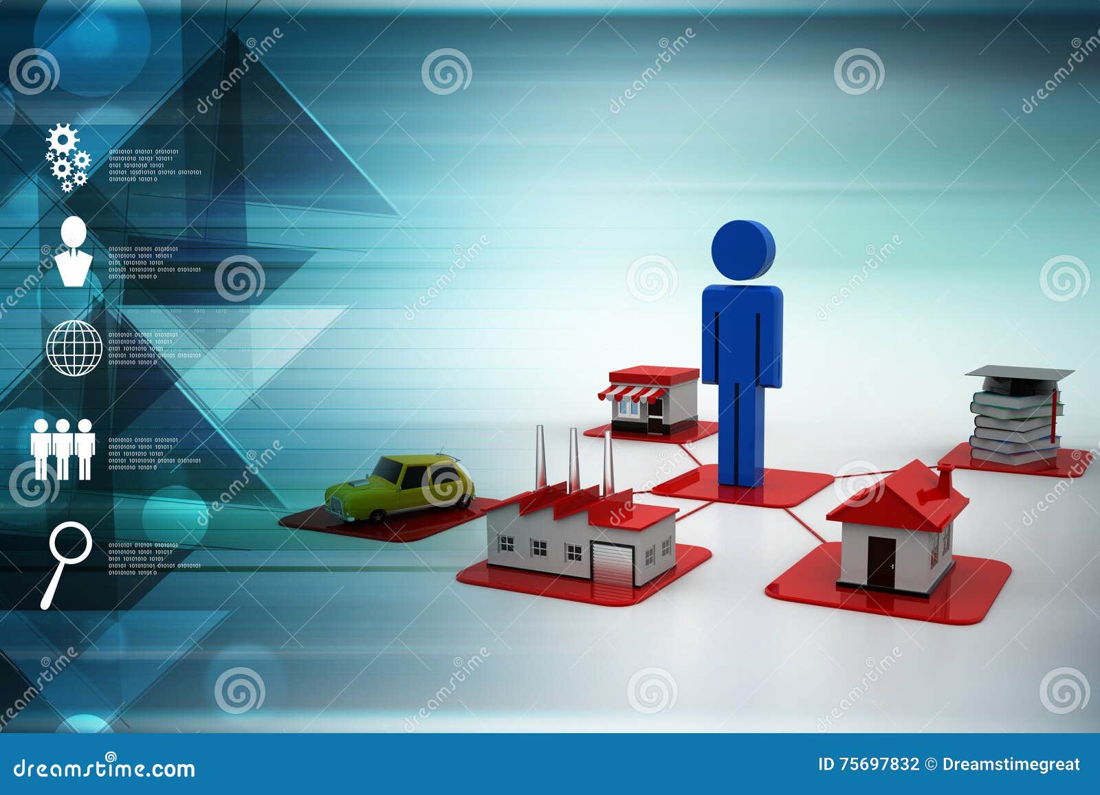 Mann, Der Unterschiedlichen Bedarf Denkt Stock Abbildung - Illustration ...