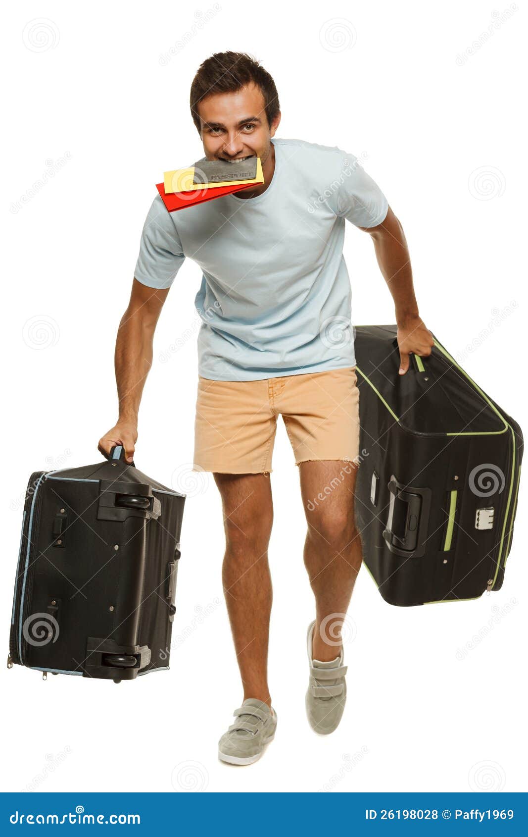 Mann, Der Zum Flug Sich Beeilt Stockfoto - Bild von blau, leute: 26198028