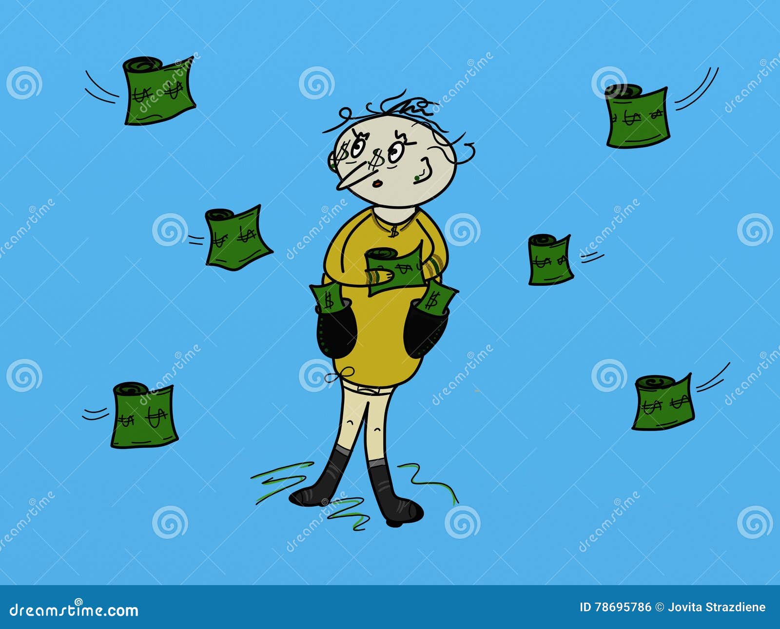 Mann haben Geld stock abbildung. Illustration von luft - 78695786