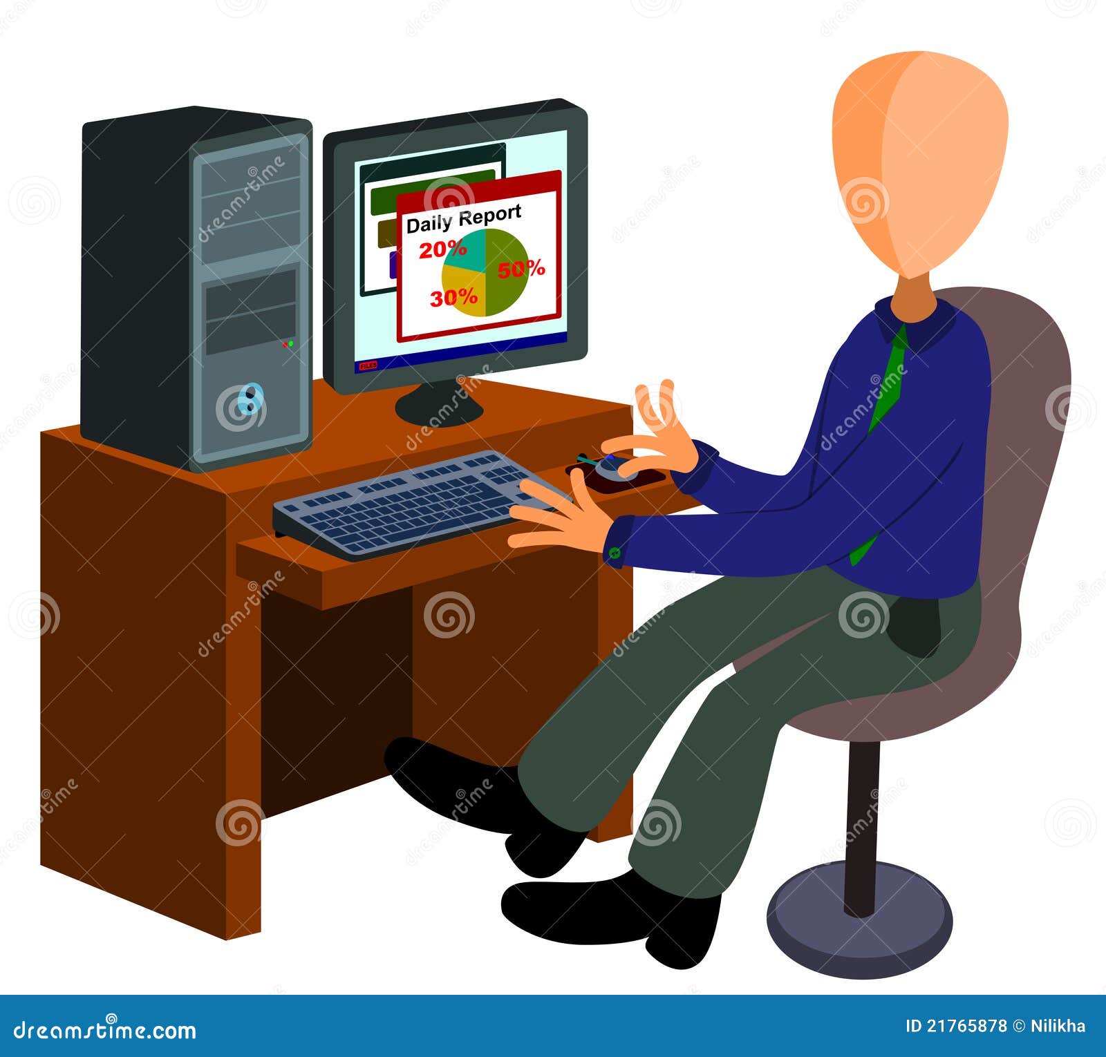 Mann mit Computer stock abbildung. Illustration von mann - 21765878