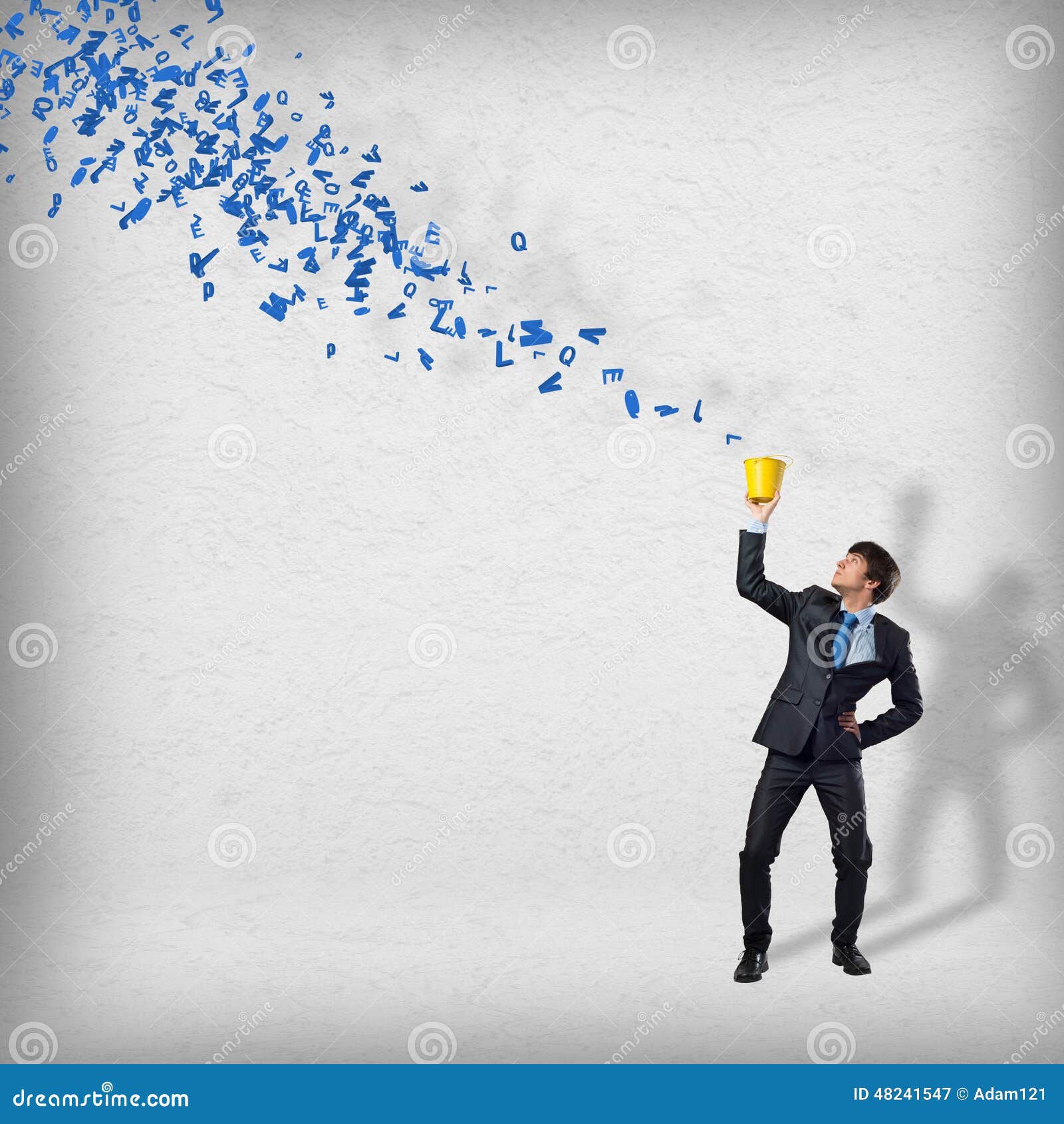 Mann mit Eimer stock abbildung. Illustration von rede - 48241547