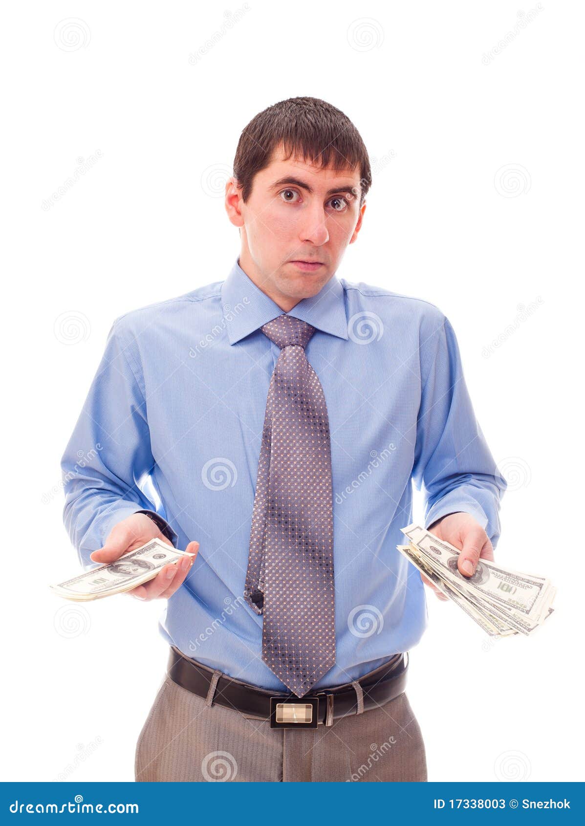 Mann Mit Geld in Seiner Hand Stockbild - Bild von papier, bargeld: 17338003