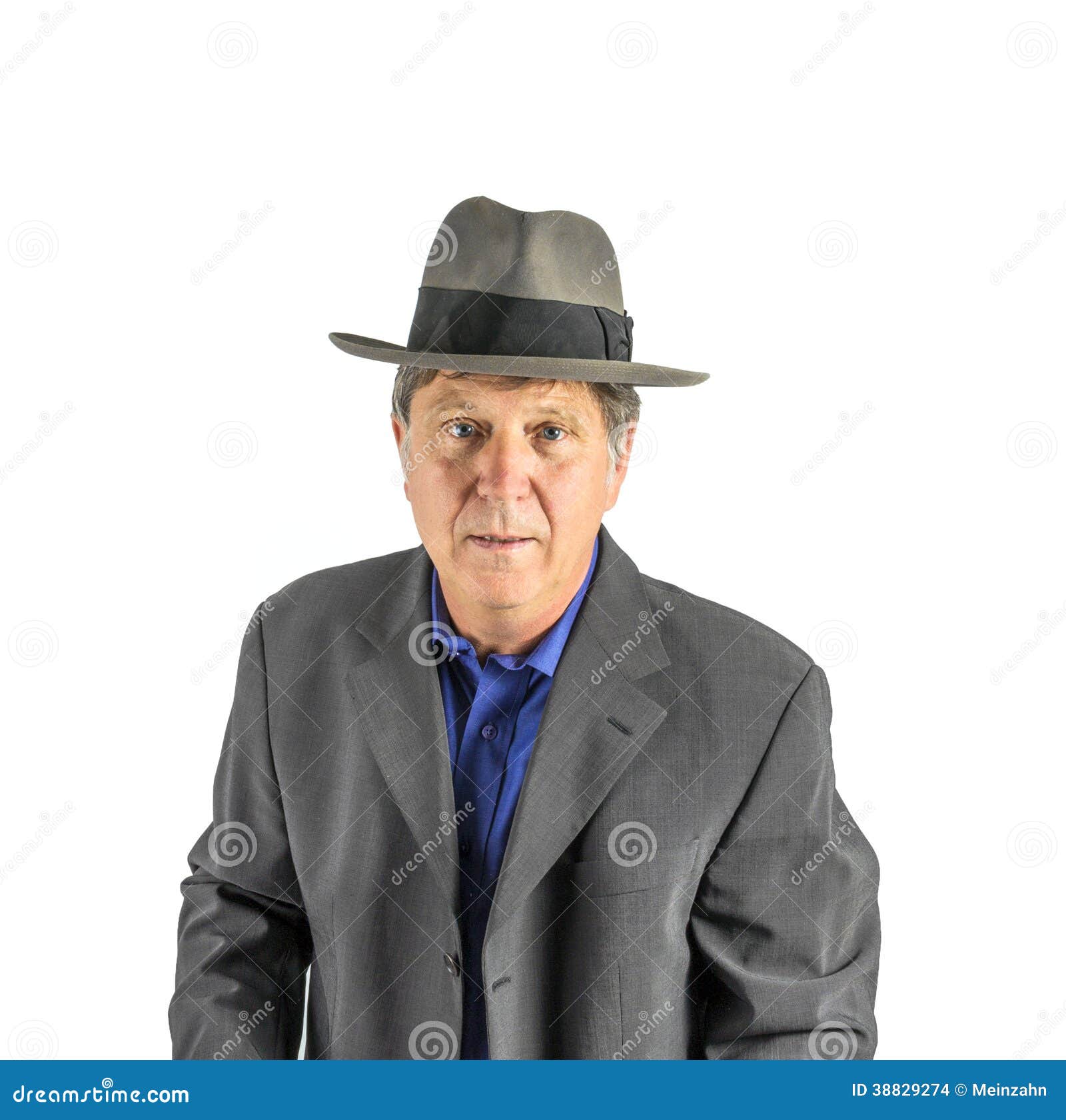 Mann Mit Hut Im Eleganten Anzug Stockfoto - Bild von umgearbeitet ...