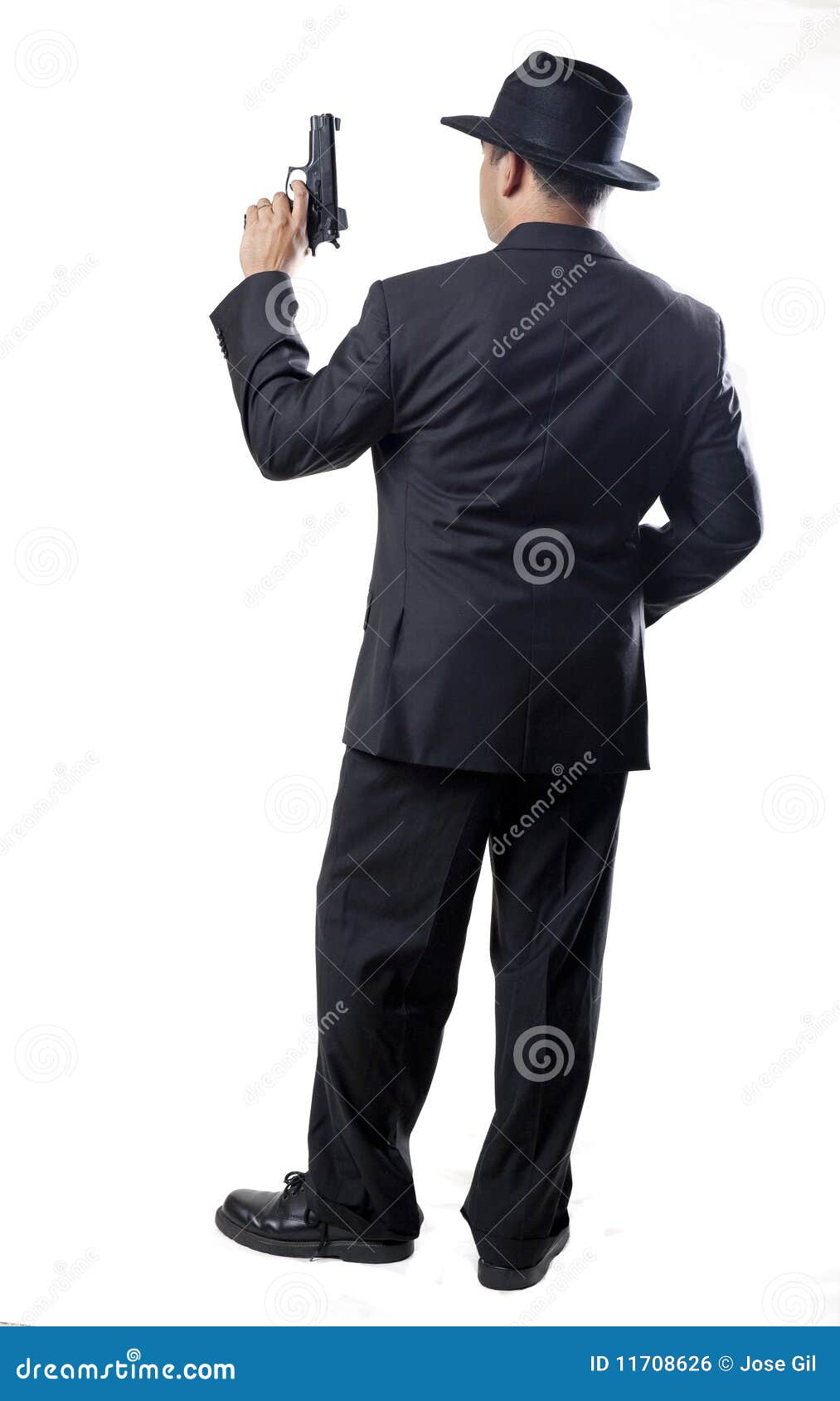 Mann mit Pistole stockfoto. Bild von getrennt, mann, automatisch - 11708626