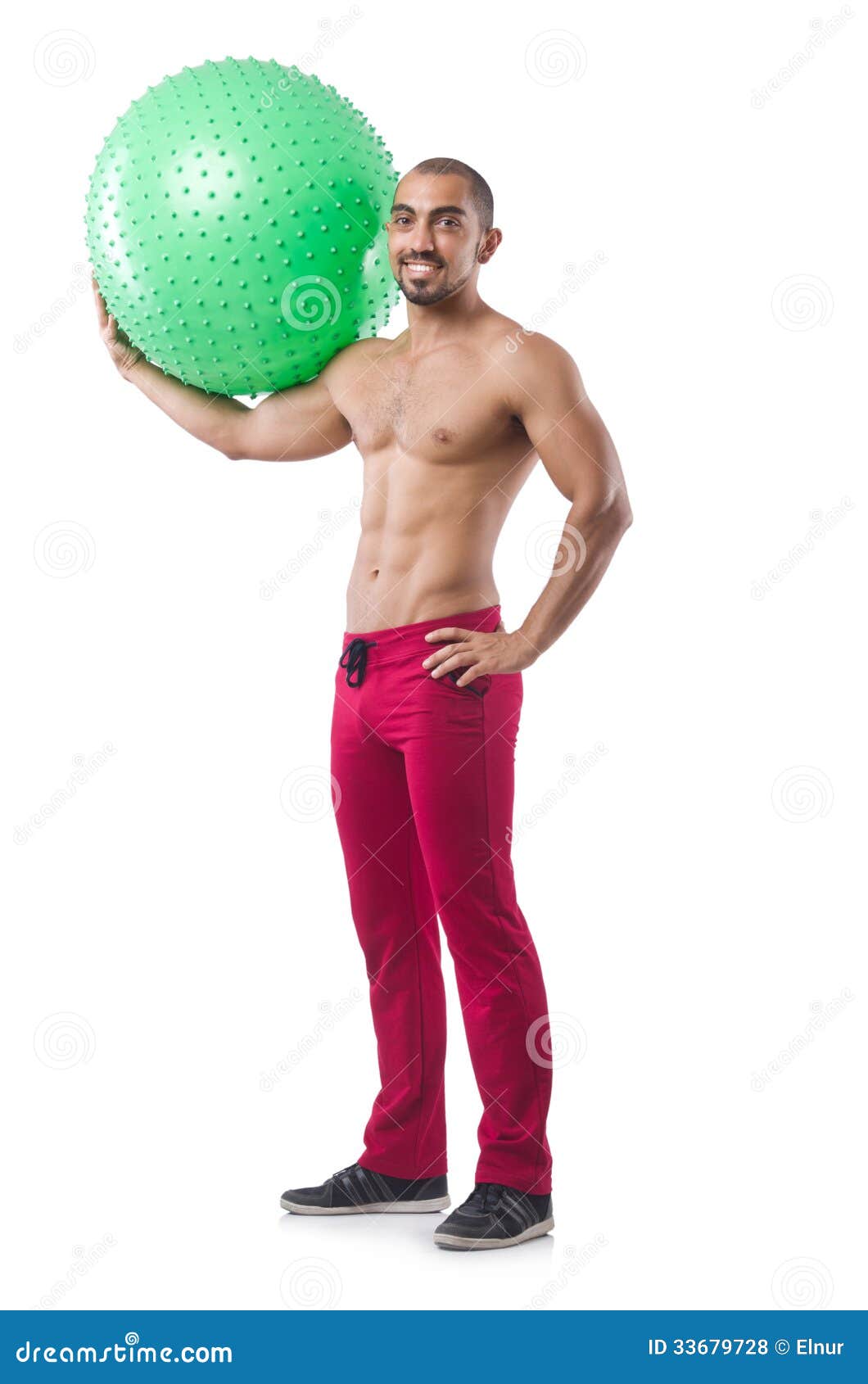 Mann mit Schweizer Ball stockfoto. Bild von attraktiv - 33679728