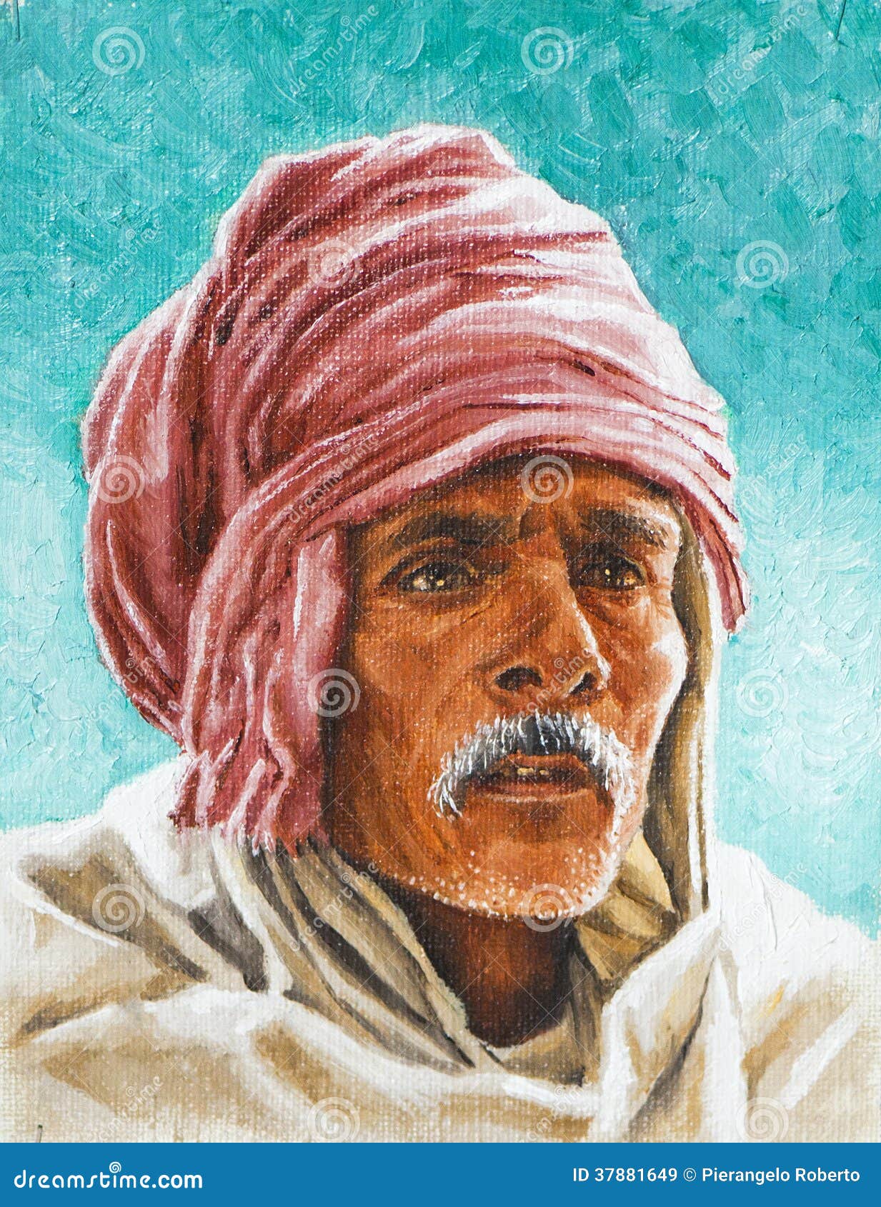 Mann mit Turban stock abbildung. Illustration von anstrich - 37881649